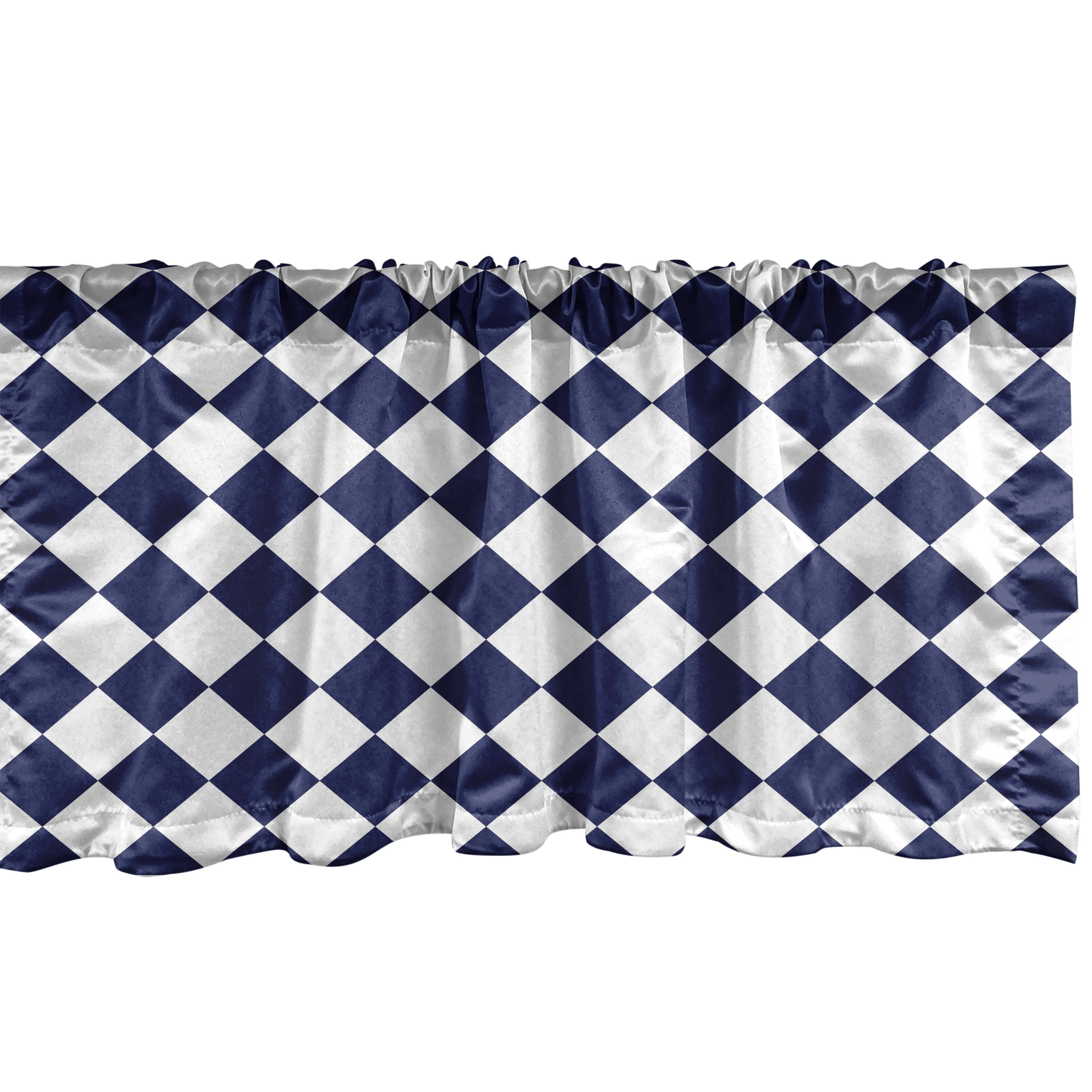 Ambesonne Blue Window Valance, Old Home Tile Inspired, 54" X 18", Navy ...