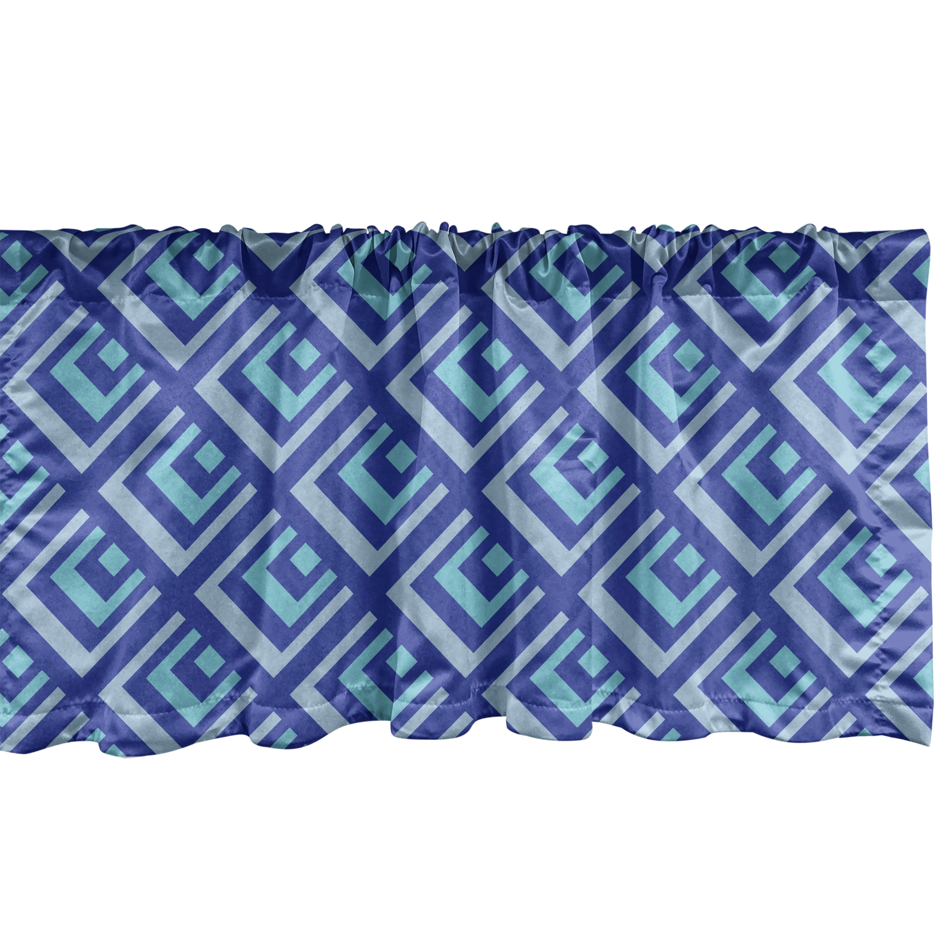 Ambesonne Blue Window Valance, Rectangles in Blue Shades Art, 42" x 18 ...