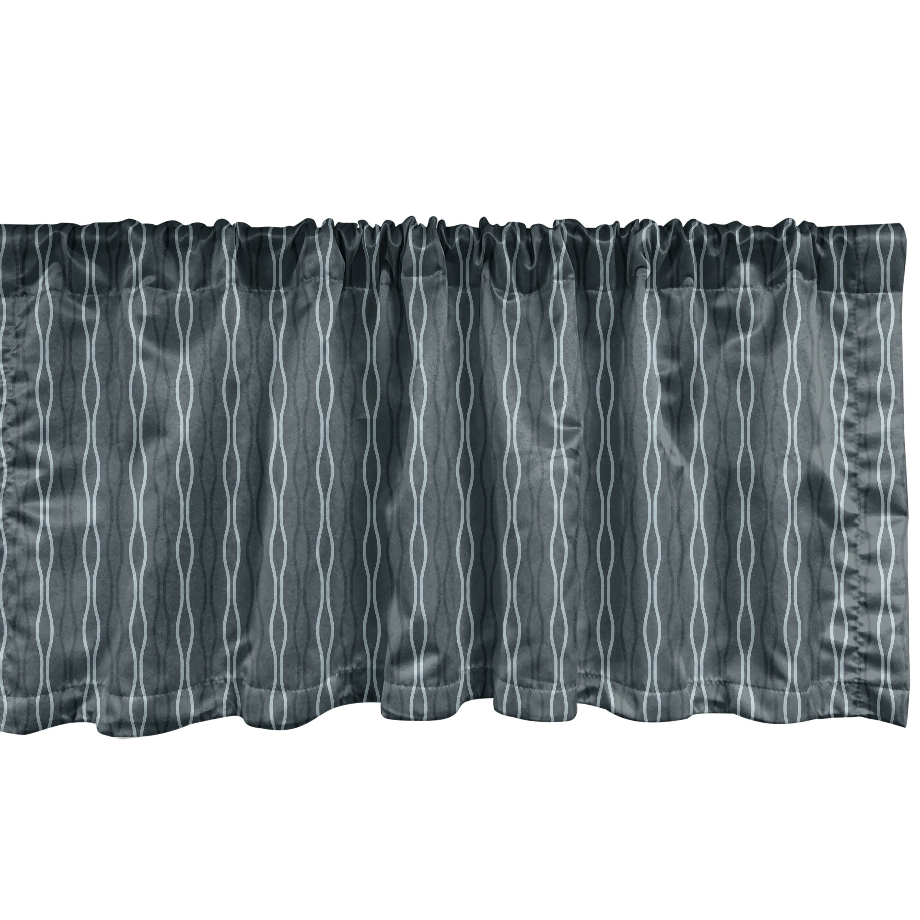 Ambesonne Blue Window Valance, Under the Sea Wave Lines, 54" X 18 ...