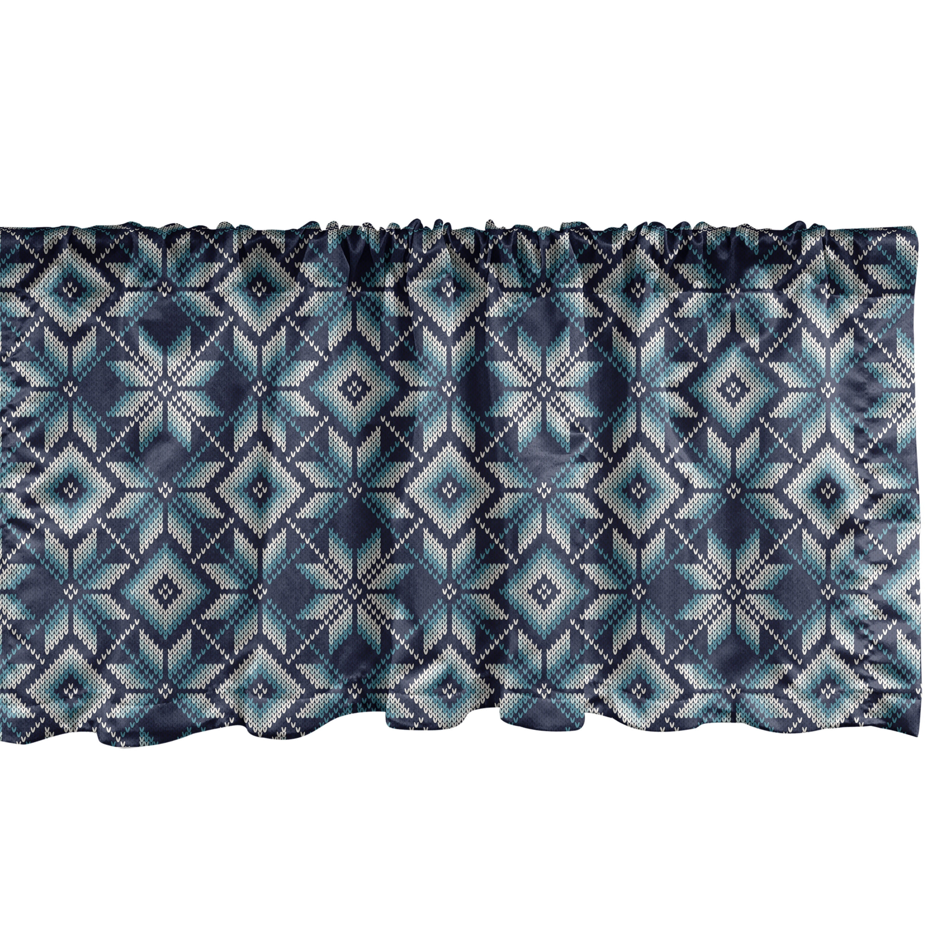 Ambesonne Blue and White Window Valance, Nordic Winter, 54" X 18", Pale ...