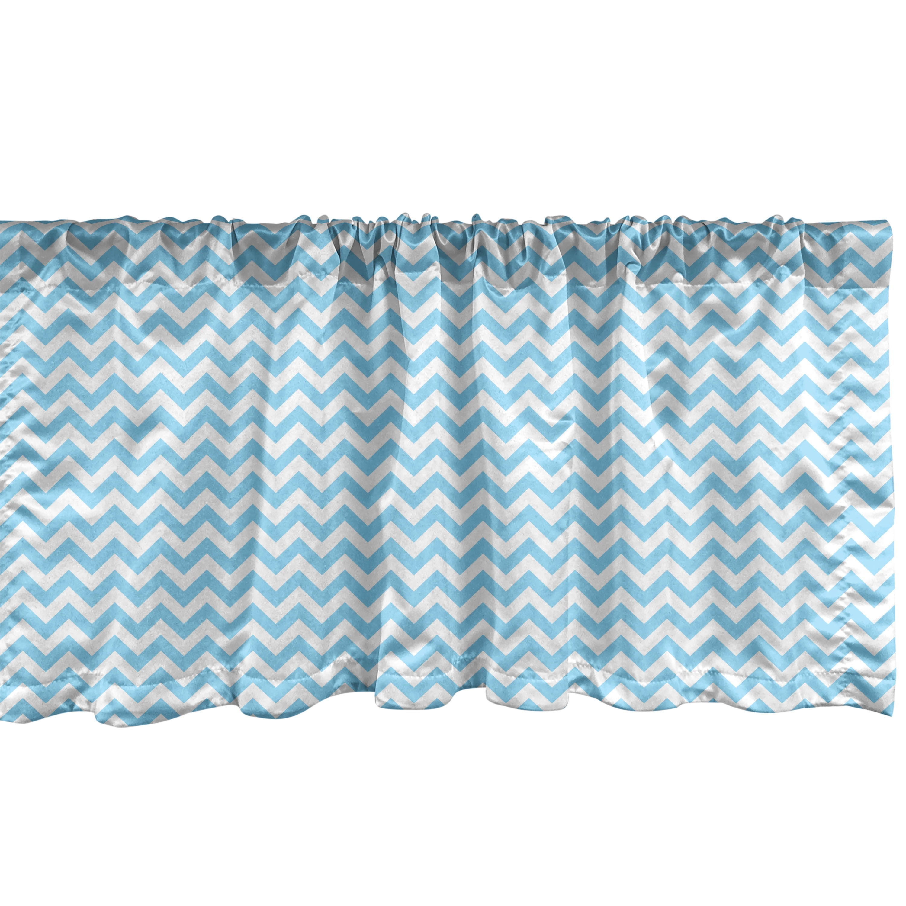 Ambesonne Blue and White Window Valance, Striped Tile Design, 54" X 12 ...