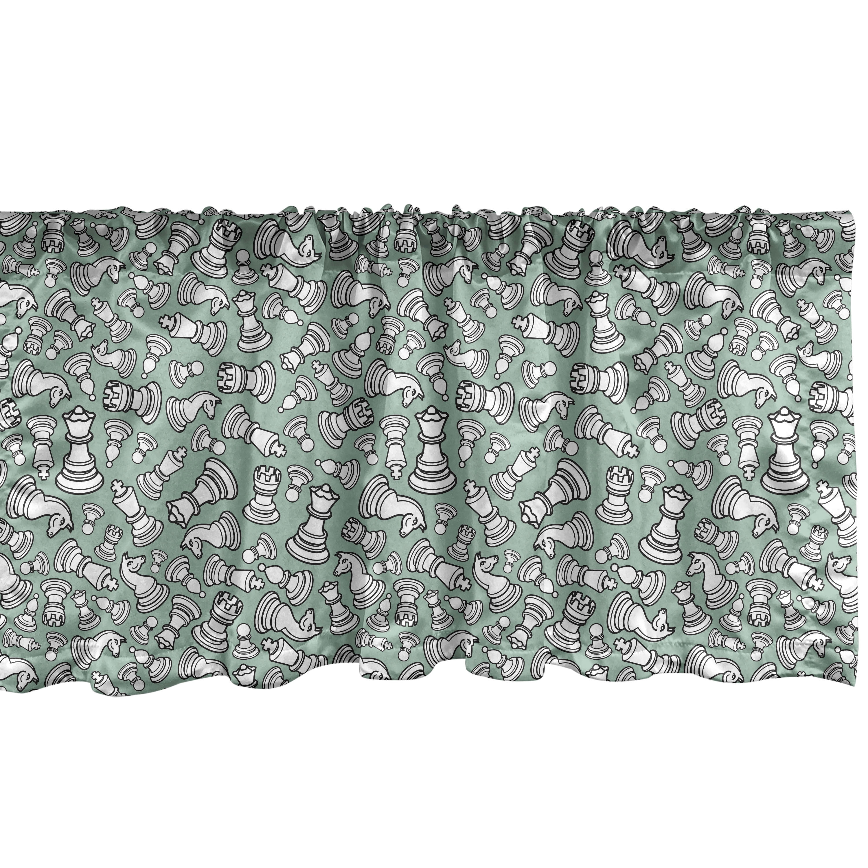Ambesonne Board Game Window Valance, Chess Pieces King Queen, 54" X 18 ...