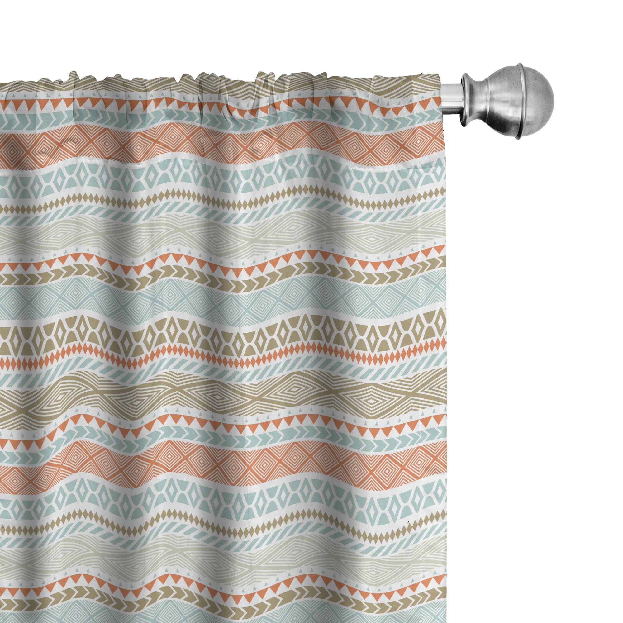 Ambesonne Bohemian Curtains, Patterns, Pair of 28"x84", Salmon Pale ...