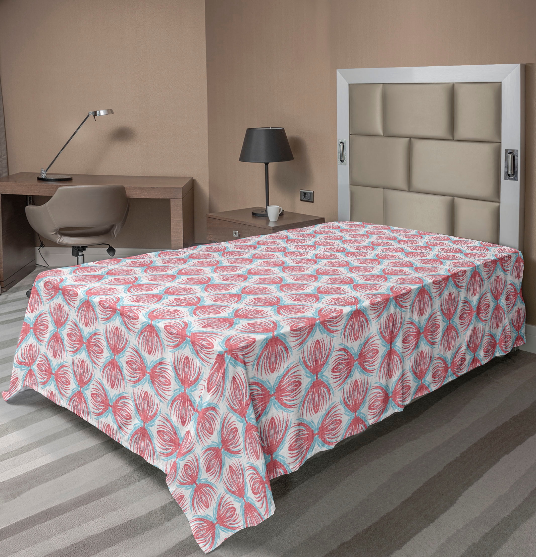 Ambesonne Bohemian Flat Bedding Sheet Soft Top Sheet, Bow Like Lines ...