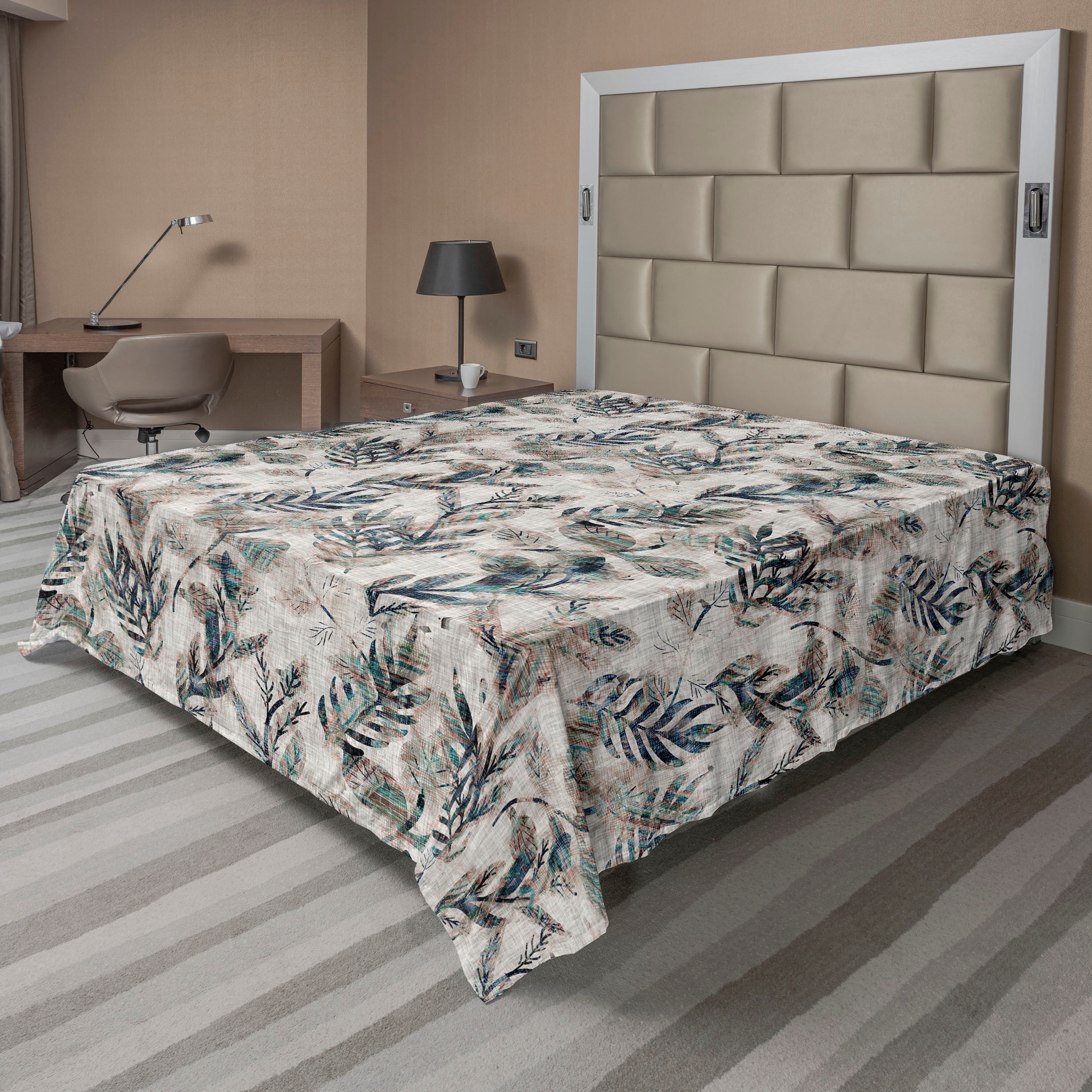 Ambesonne Bohemian Flat Bedding Sheet Soft Top Sheet, Feather Look ...