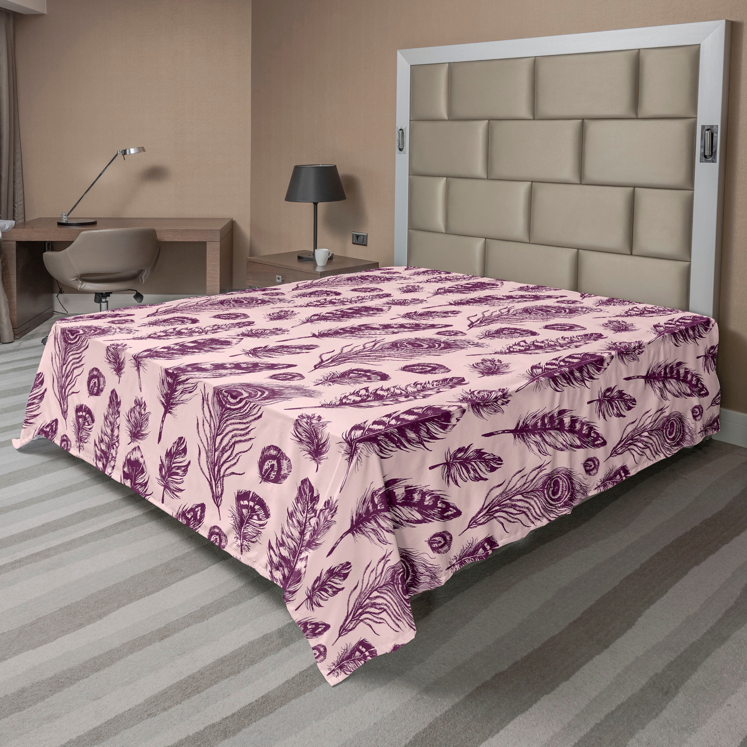 Ambesonne Bohemian Flat Bedding Sheet Soft Top Sheet, Sketch Pattern ...