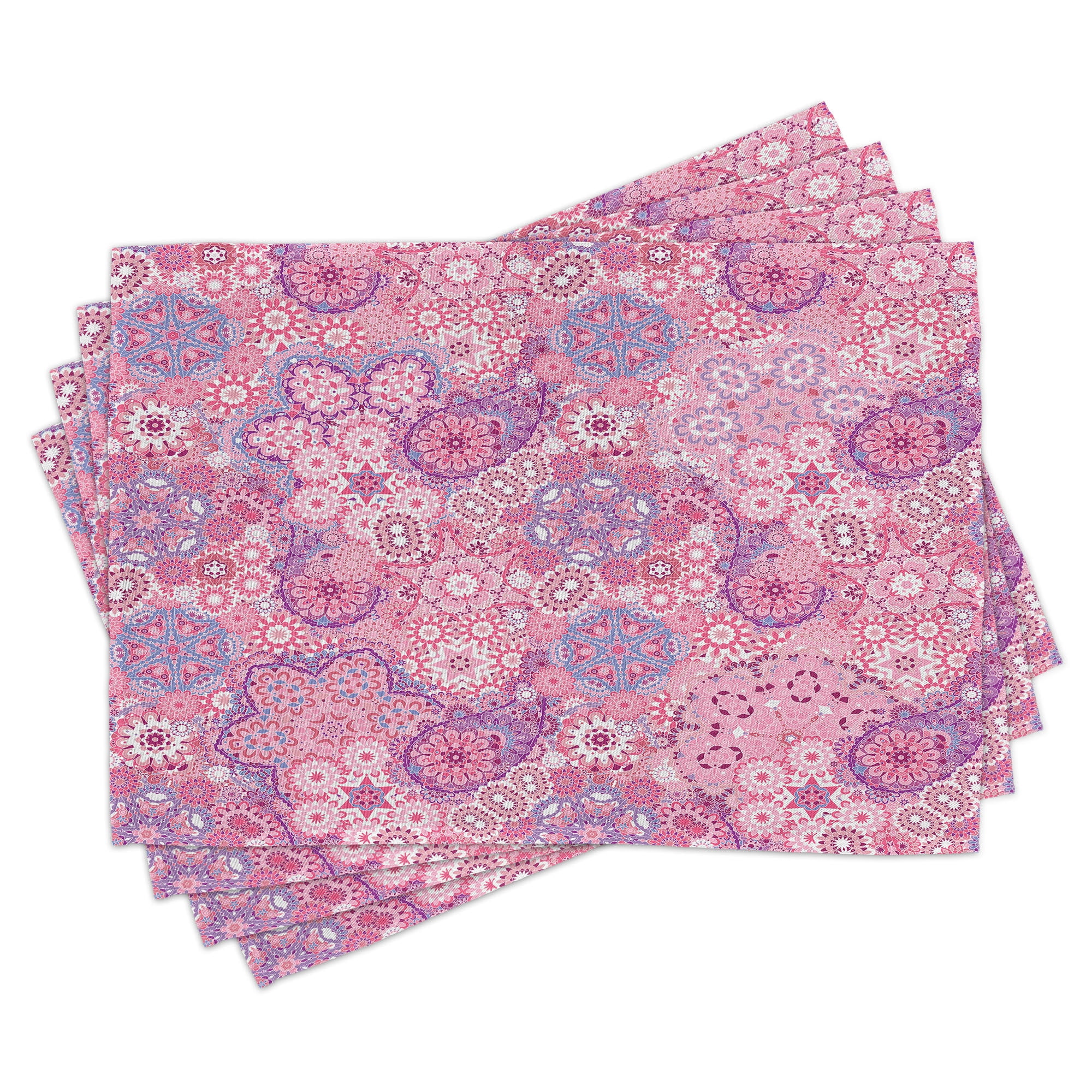 Ambesonne Bohemian Place Mats Set of 4, Flower Folklore, Standard Size ...