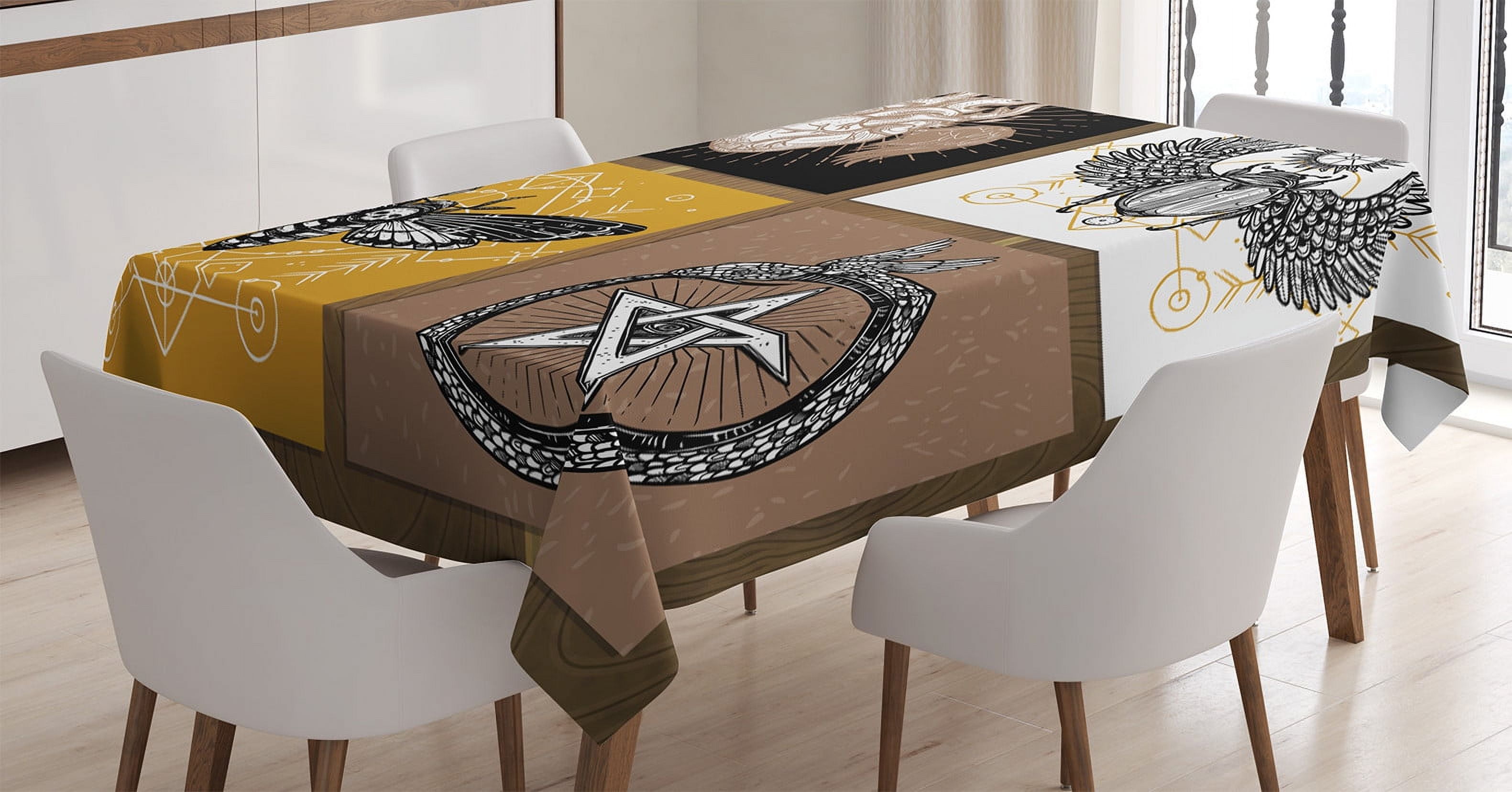 Ambesonne Bohemian Tablecloth Rectangular Table Cover, Occult Art, 60 ...