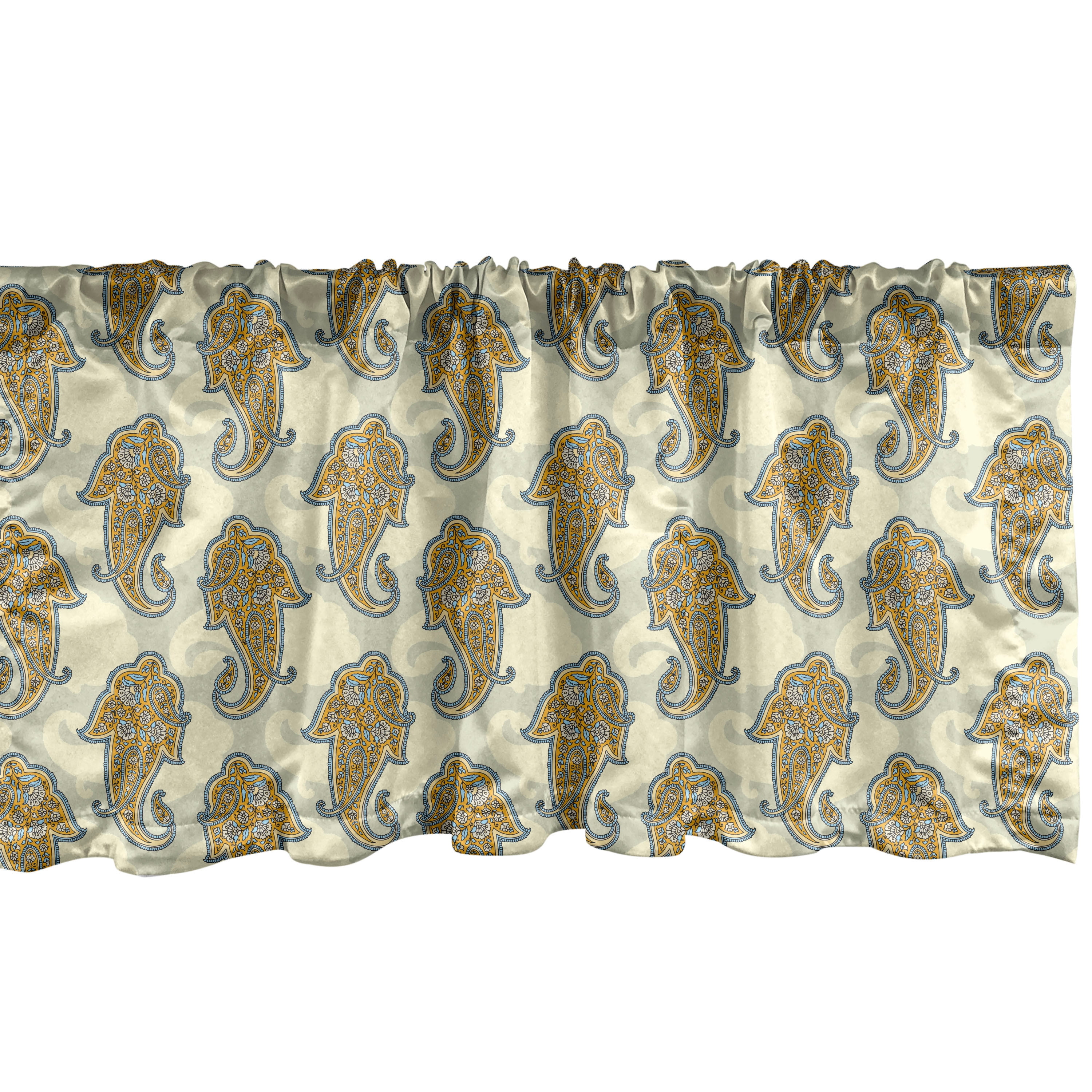 Ambesonne Bohemian Window Valance, Boho Culture Leaf, 54" X 18 ...