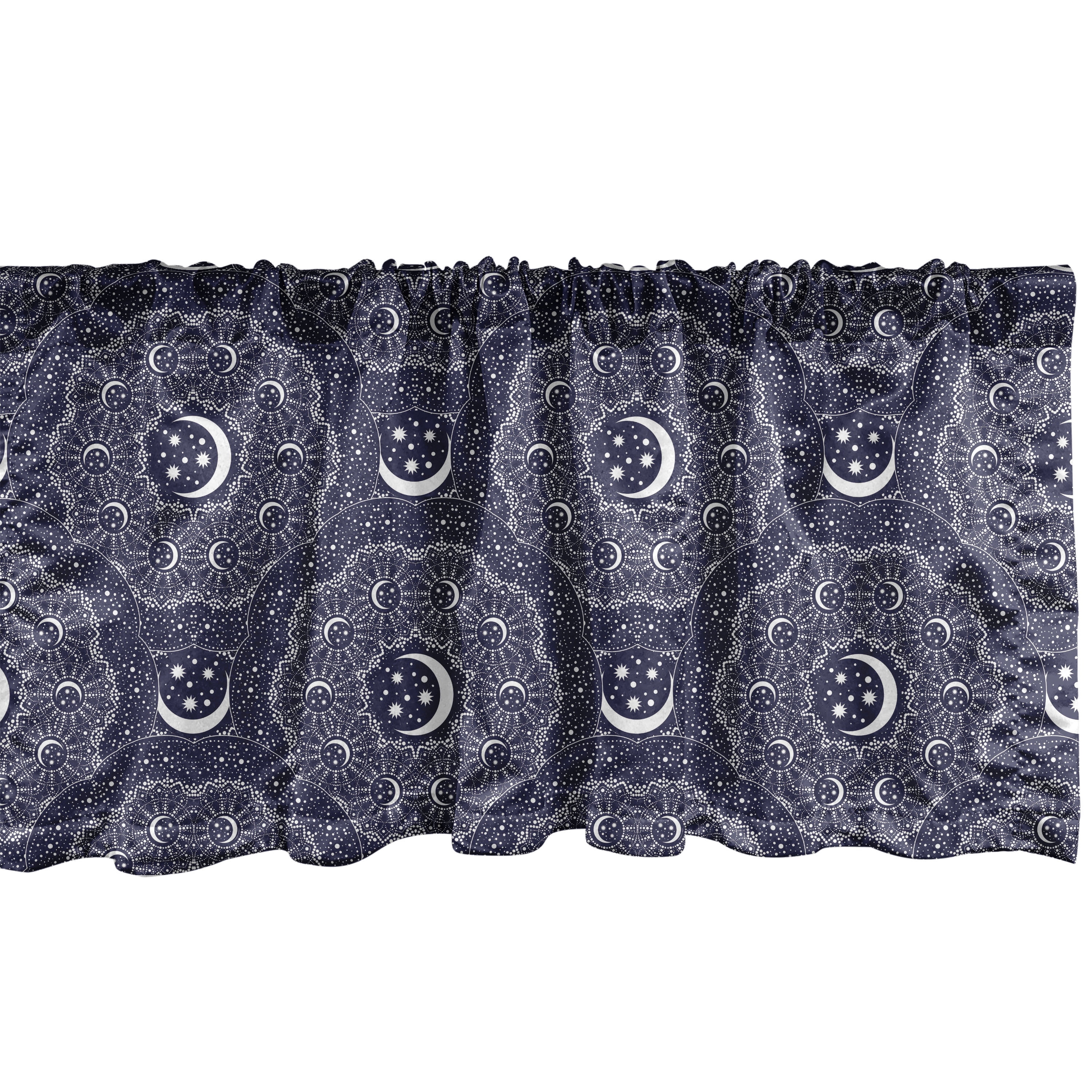 Ambesonne Bohemian Window Valance, Boho Design of Crescent Moon and ...