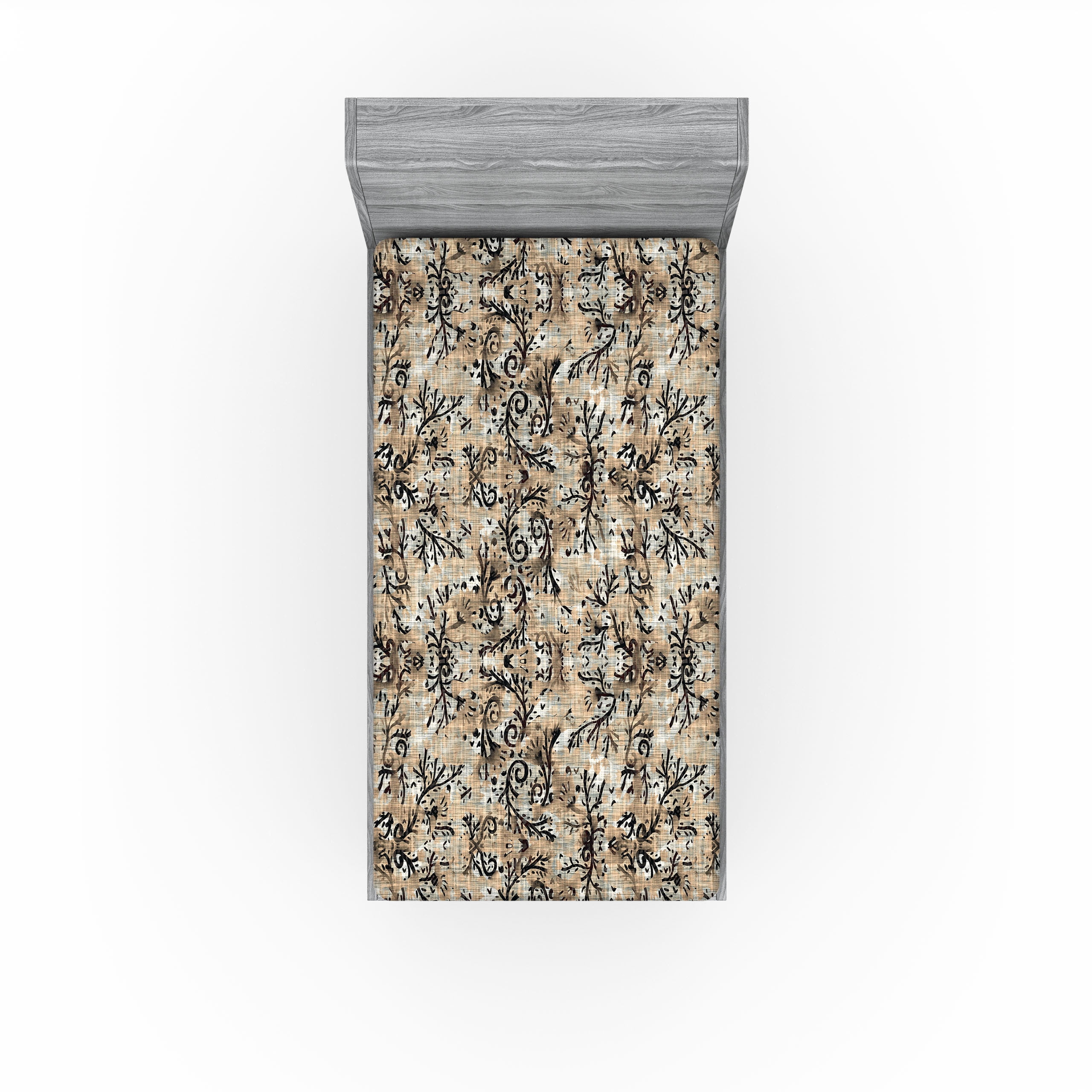 Ambesonne Boho Fitted Sheet, Ethnic Style Branches Folk Art, Twin XL ...