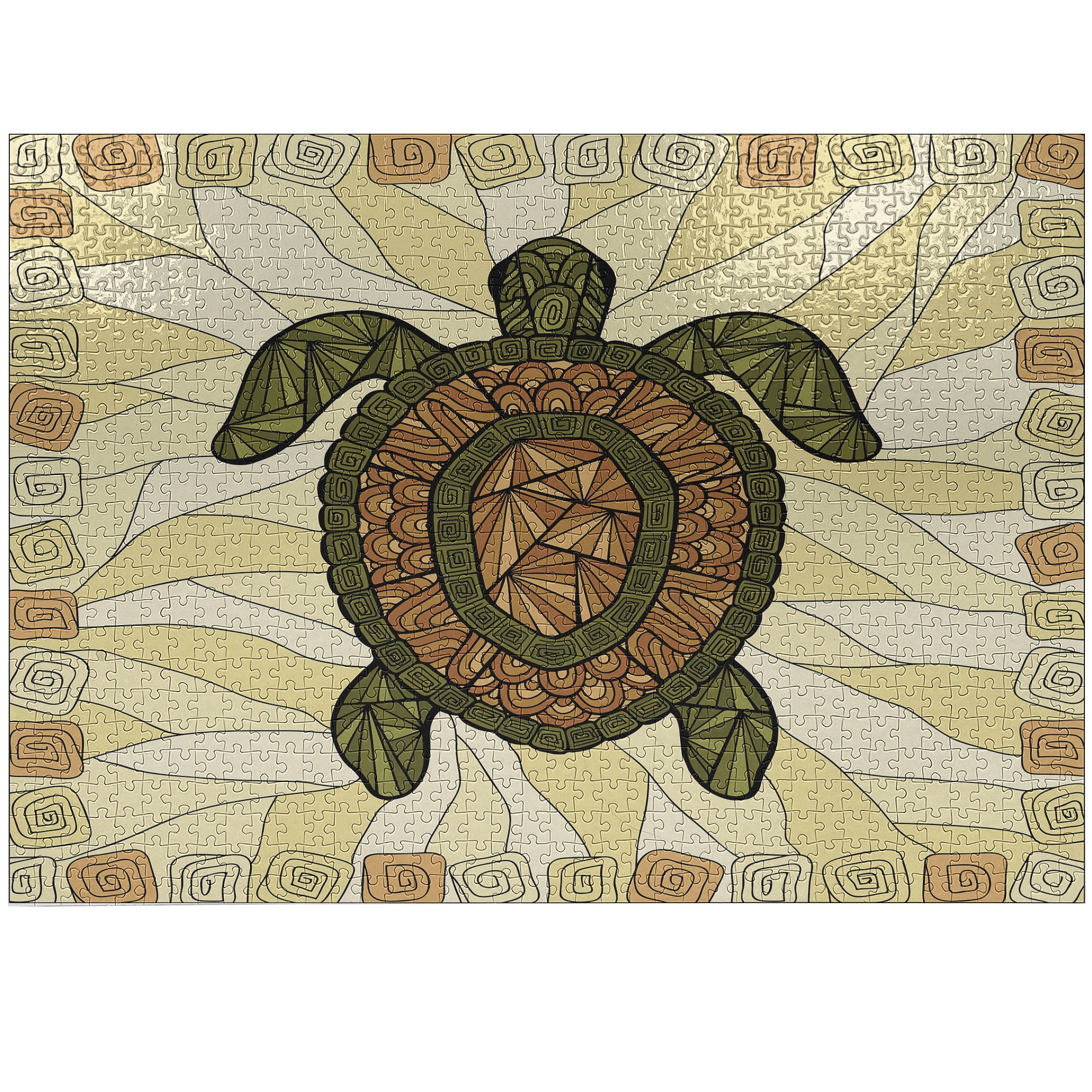 Ambesonne Boho Jigsaw Puzzle Durable Cardboard, Turtle Zentangle Art ...