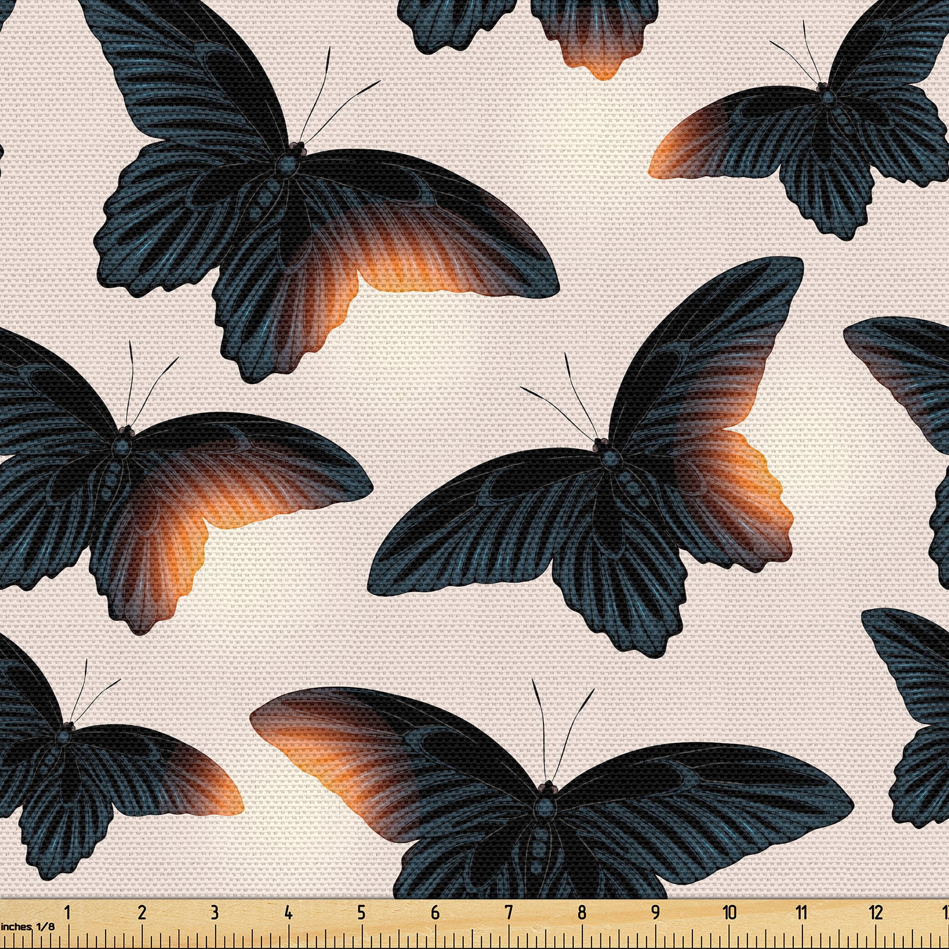 Ambesonne Boho Nature Fabric by the Yard Upholstery, Dawn Moth Wings ...