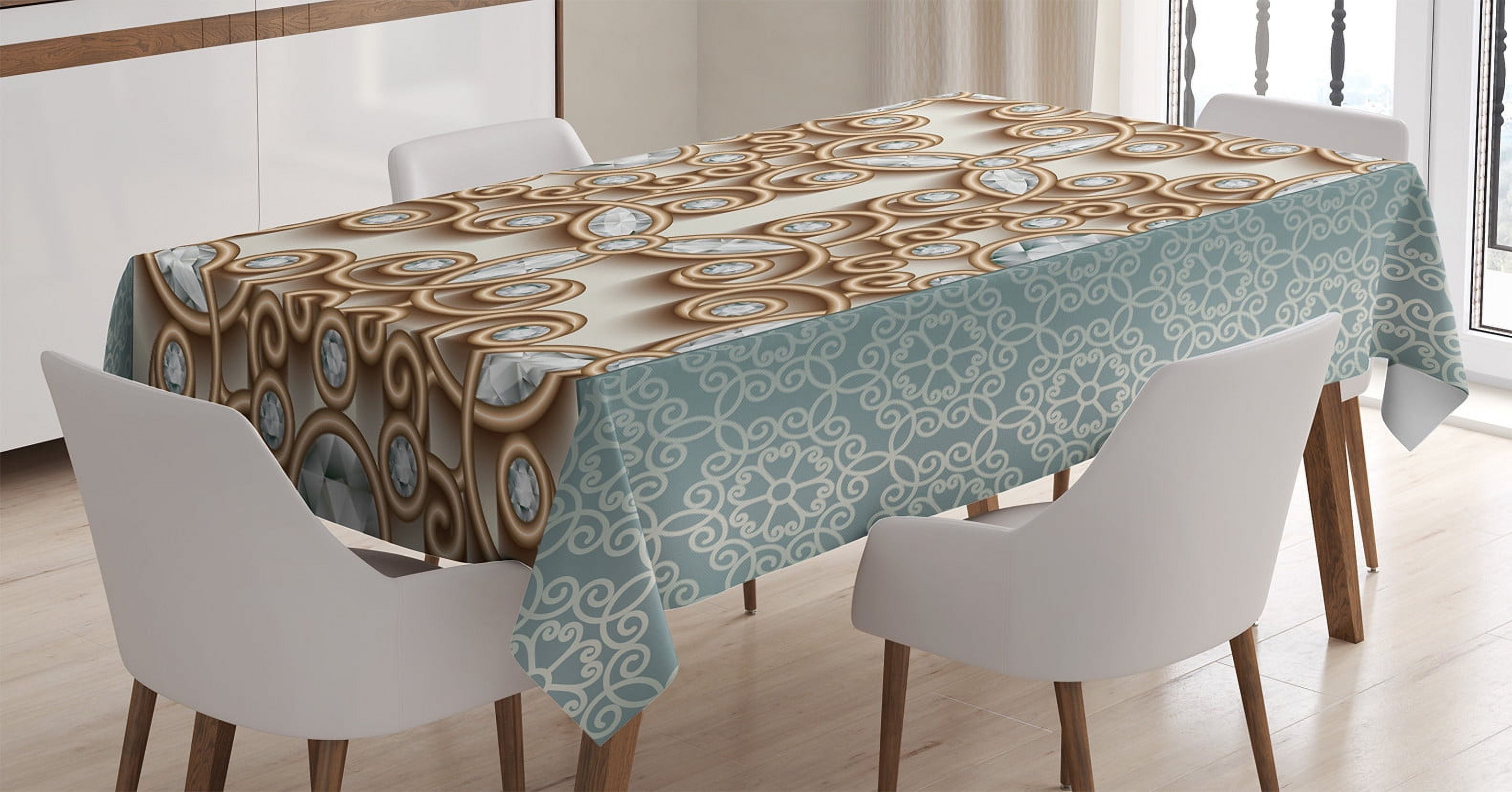 Ambesonne Boho Tablecloth Rectangular Table Cover, Vintage Diamonds ...