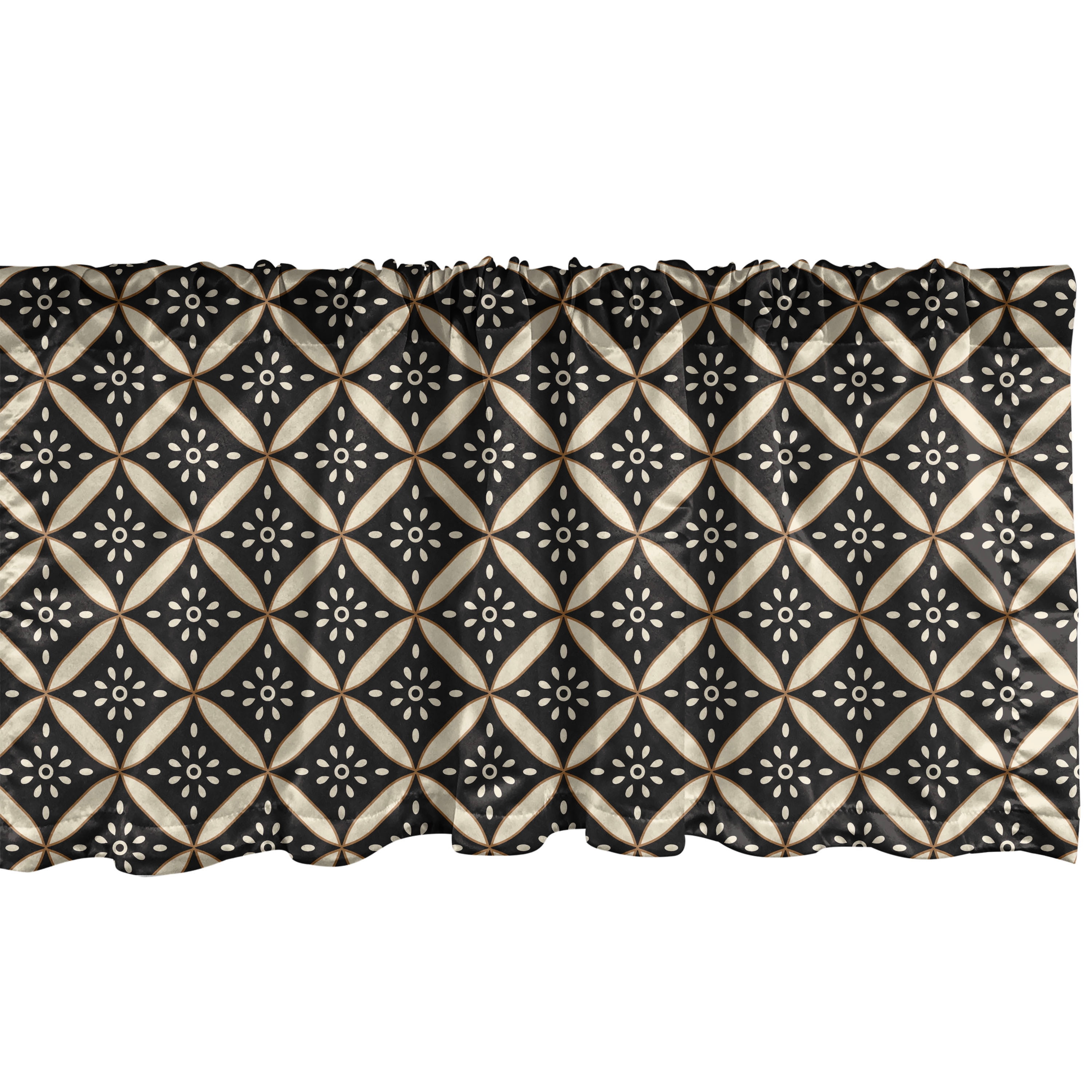Ambesonne Boho Window Valance, Antique Geometric Folk Pattern, 54" X 12 ...