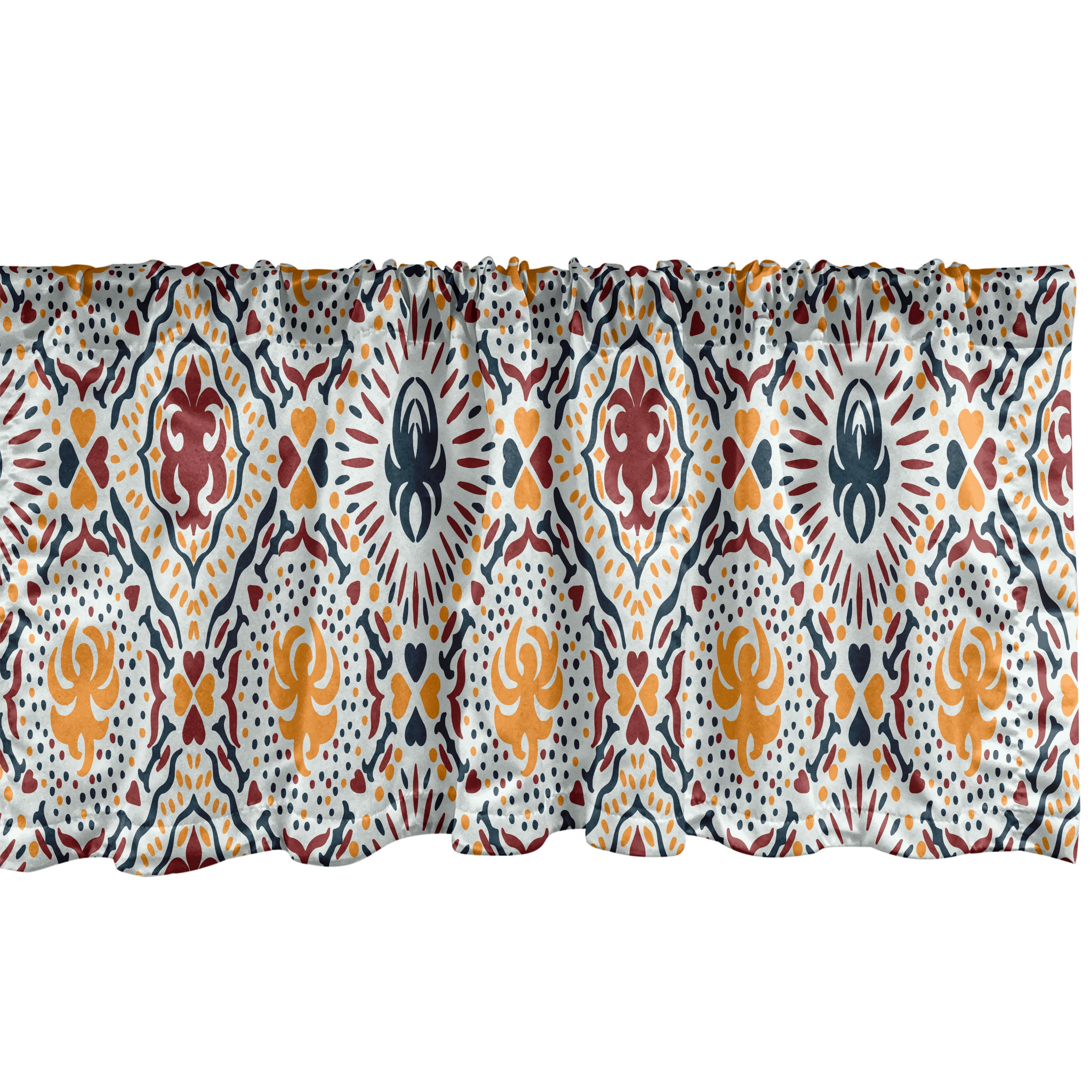 Ambesonne Boho Window Valance, Chevrons Strips and Dots Print, 54" X 12 ...