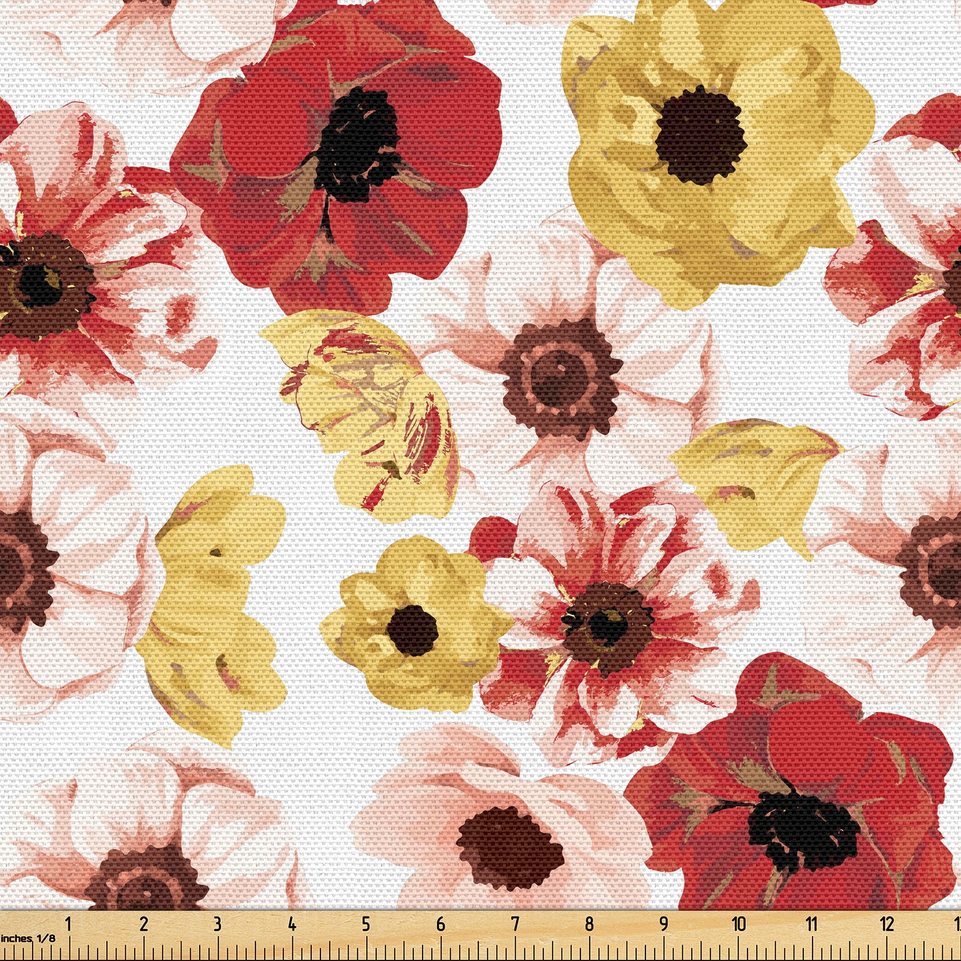 Ambesonne Botanical Fabric by the Yard Upholstery, Spring Boho Aura Floral, 3 Yards, Blush ...