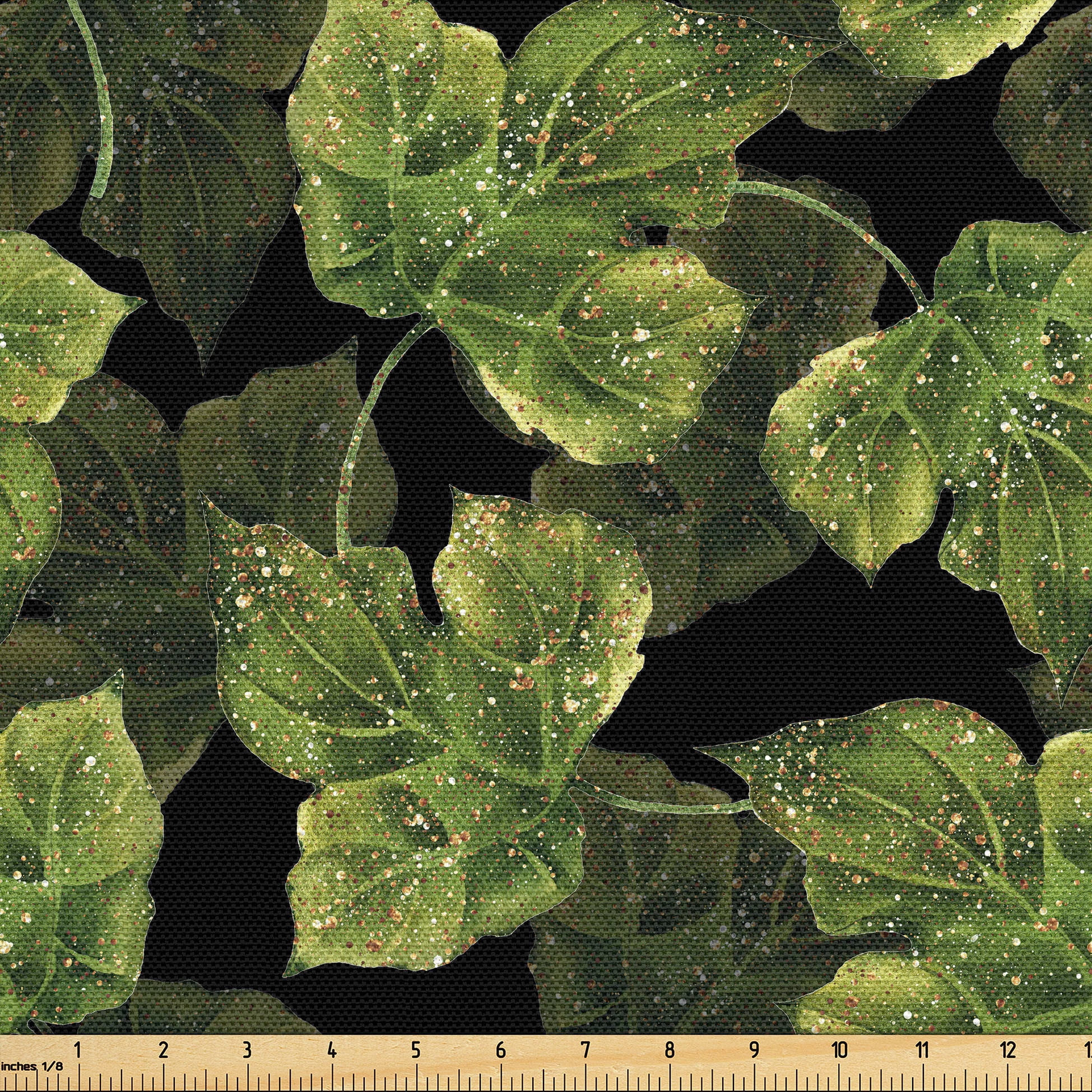 Ambesonne Botanical Fabric by the Yard Upholstery, Vintage Floral Scene ...