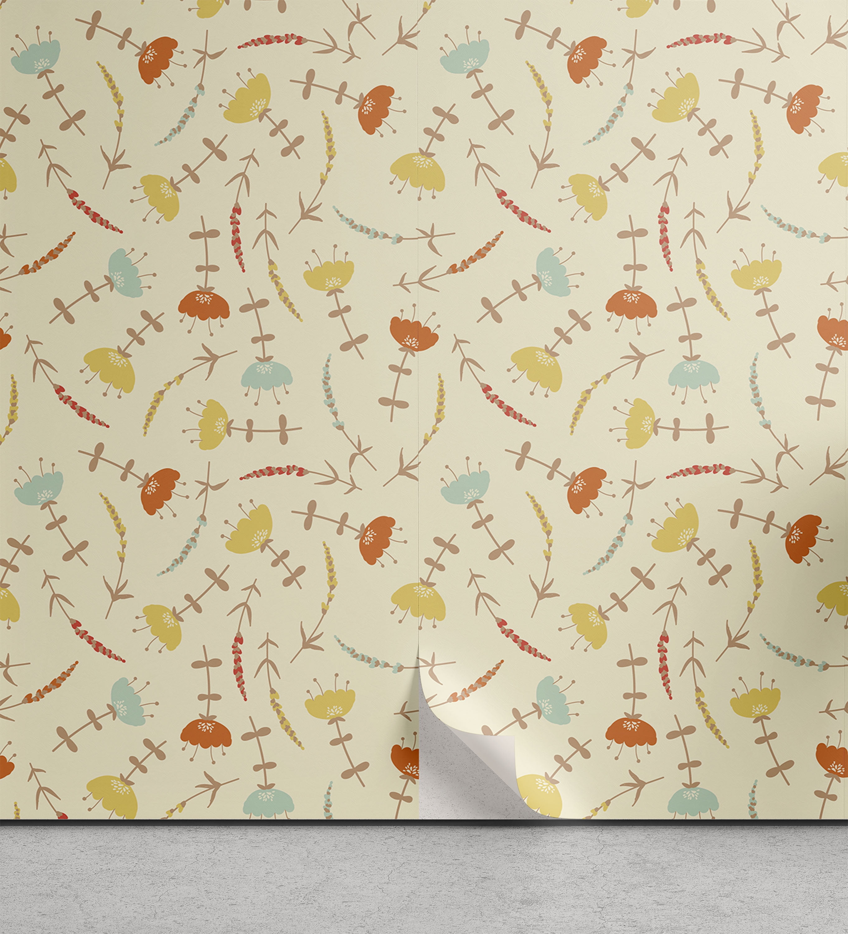 Ambesonne Botanical Peel & Stick Wallpaper for Home, Burgeoning Botany ...