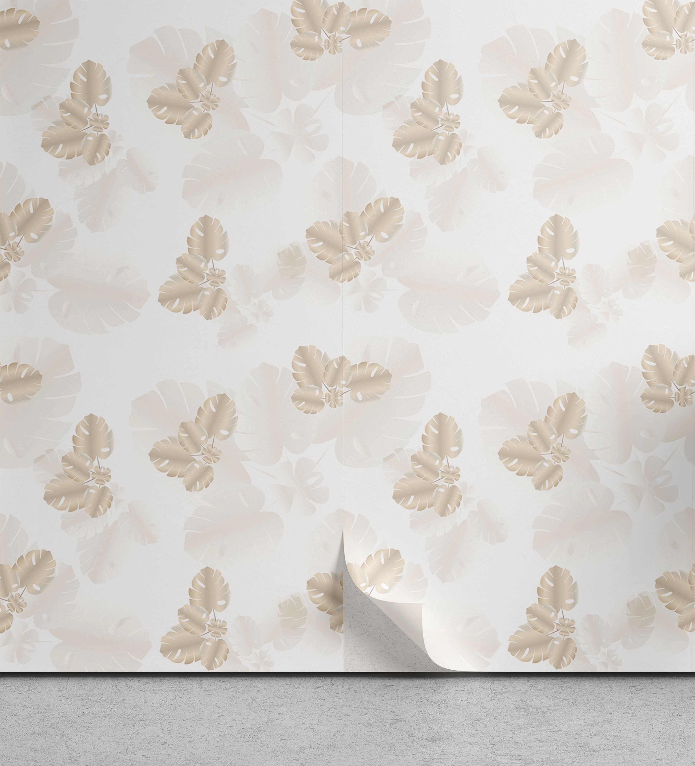 Ambesonne Botanical Peel & Stick Wallpaper for Home, Monochrome Tones ...