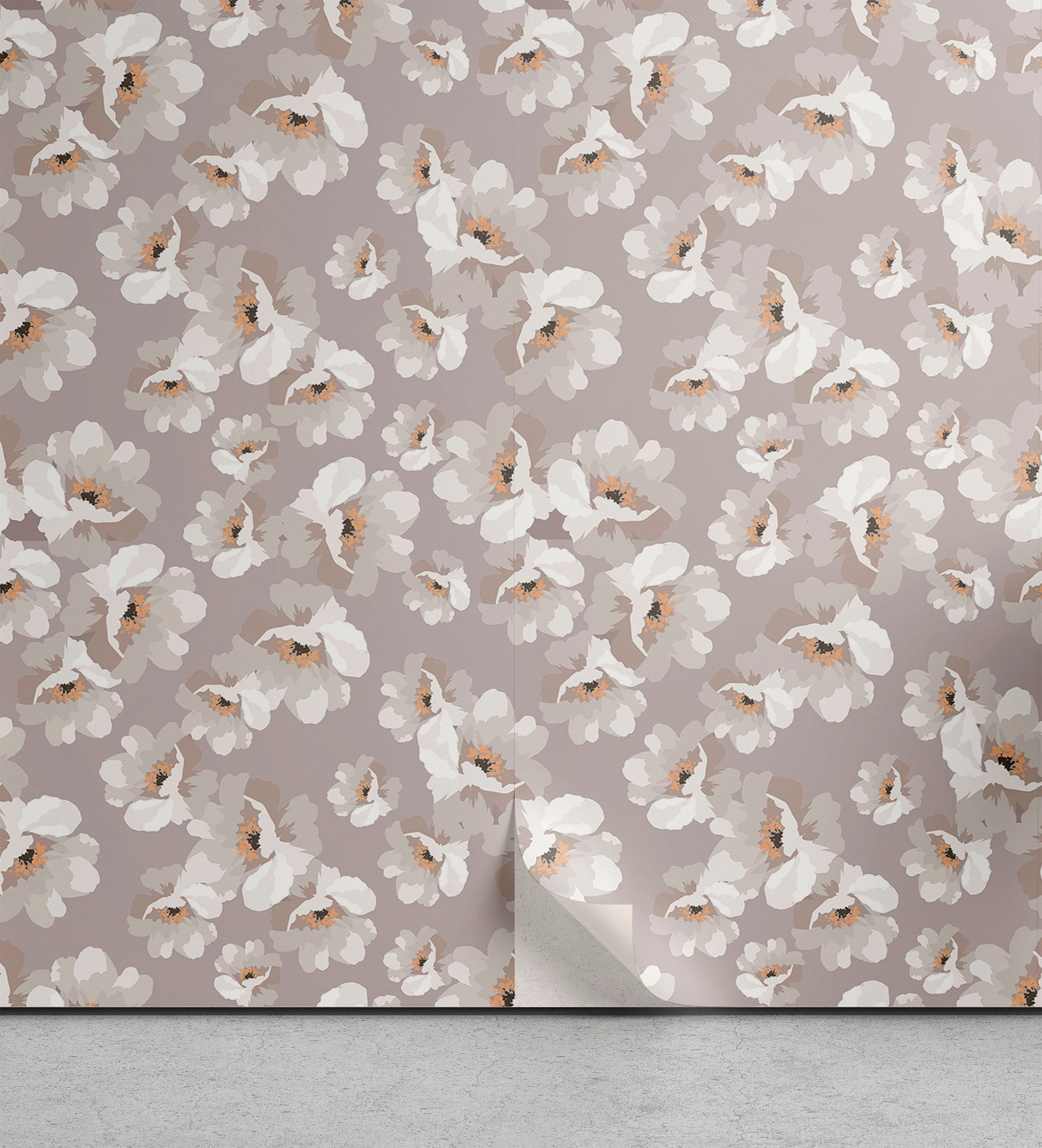 Ambesonne Botanical Themed Peel & Stick Wallpaper for Home, Aquarelle Boho Art, 13"x100", Pale ...