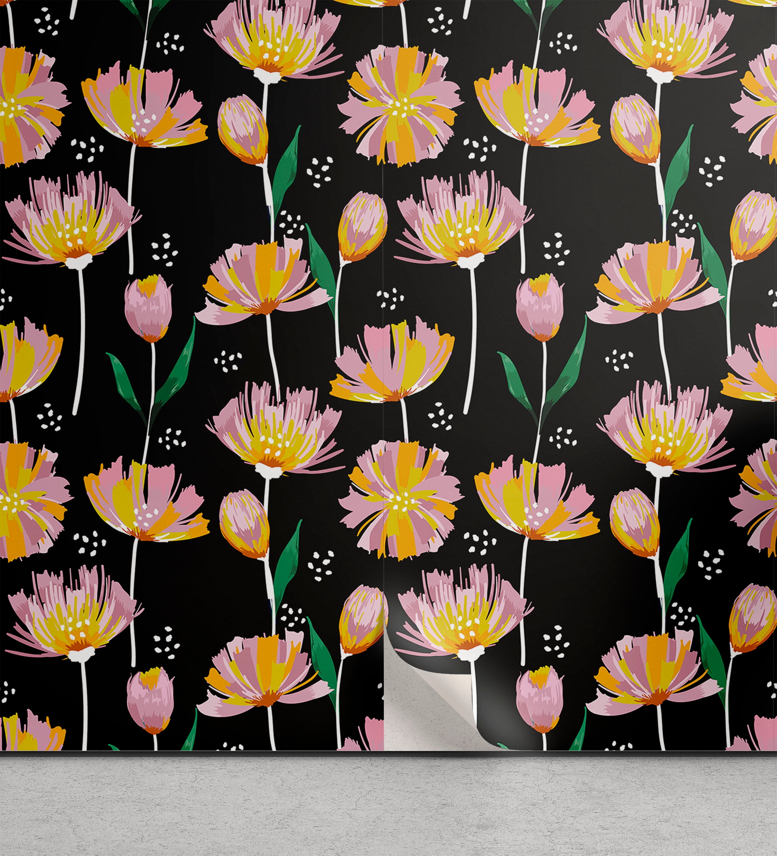 Ambesonne, Botanical Themed Peel & Stick Wallpaper for Home, Tulip ...