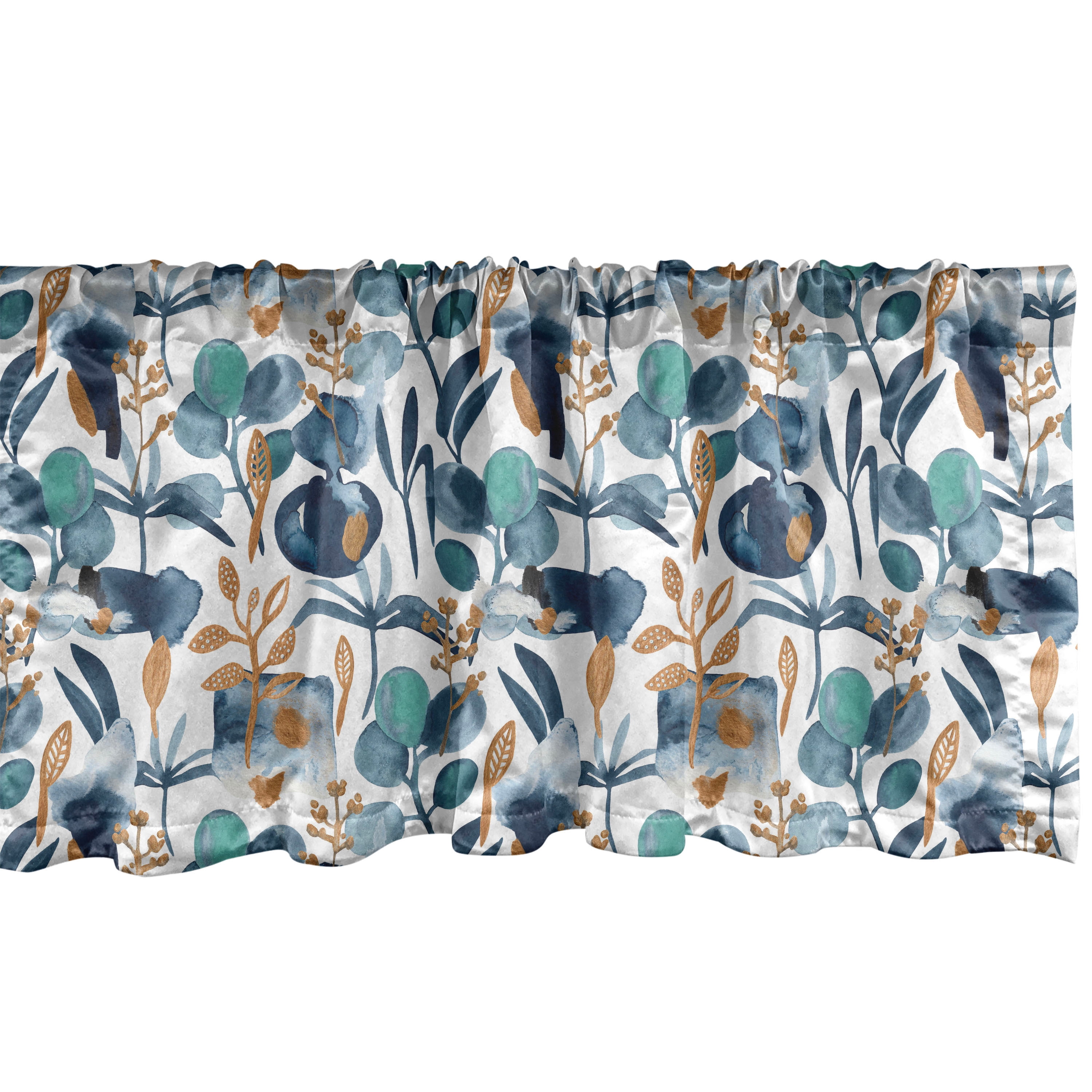 Ambesonne Botanical Valance Pack of 2, Blooming Leaves Branches, 54"X18 ...