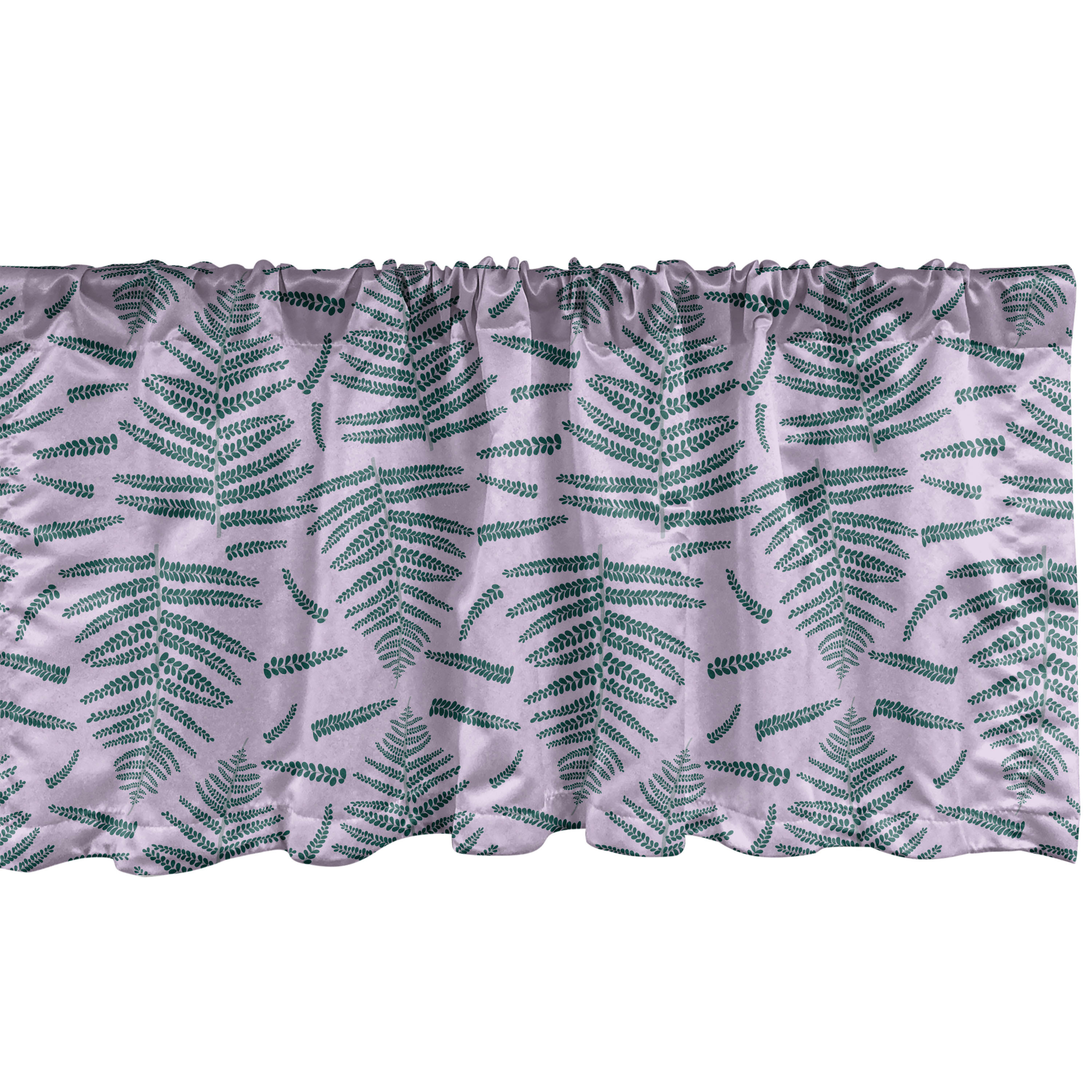 Ambesonne Botanical Window Valance, Fern Leaves on Pastel Background ...