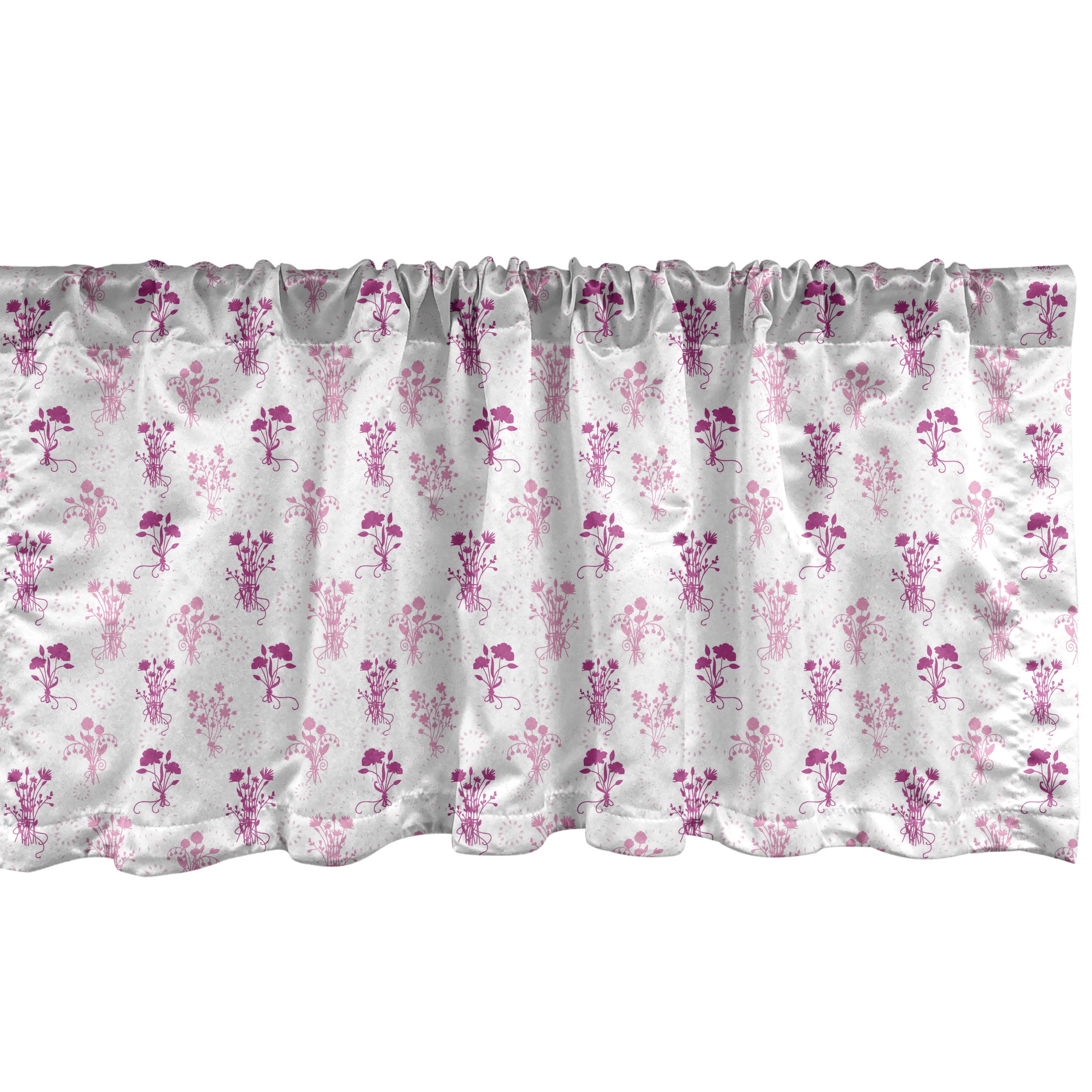 Ambesonne Botanical Window Valance, Flower Bouquet Silhouette, 54" X 18 ...