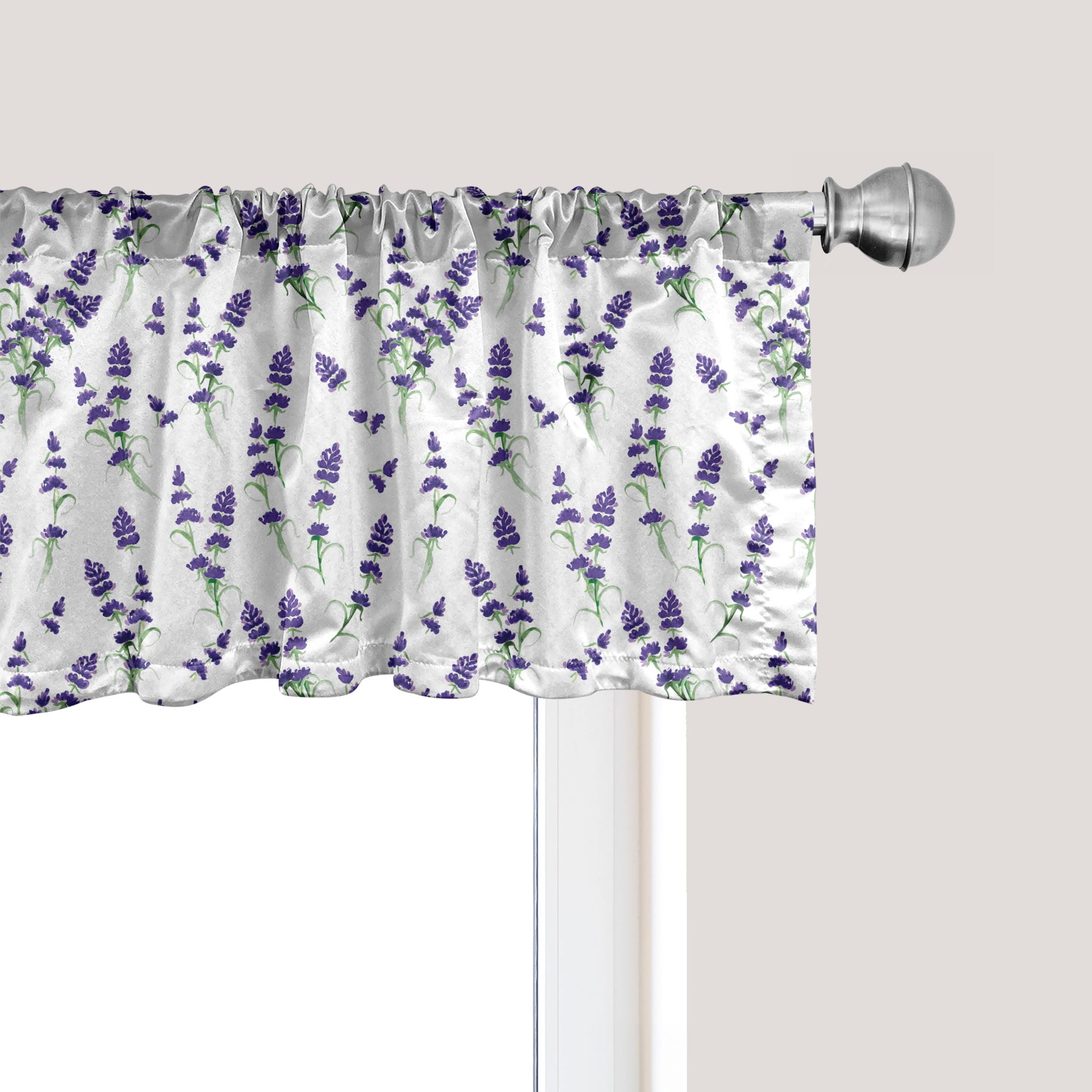 Ambesonne Botanical Window Valance, Lavender Bouquet Romance, 54" X 18 ...