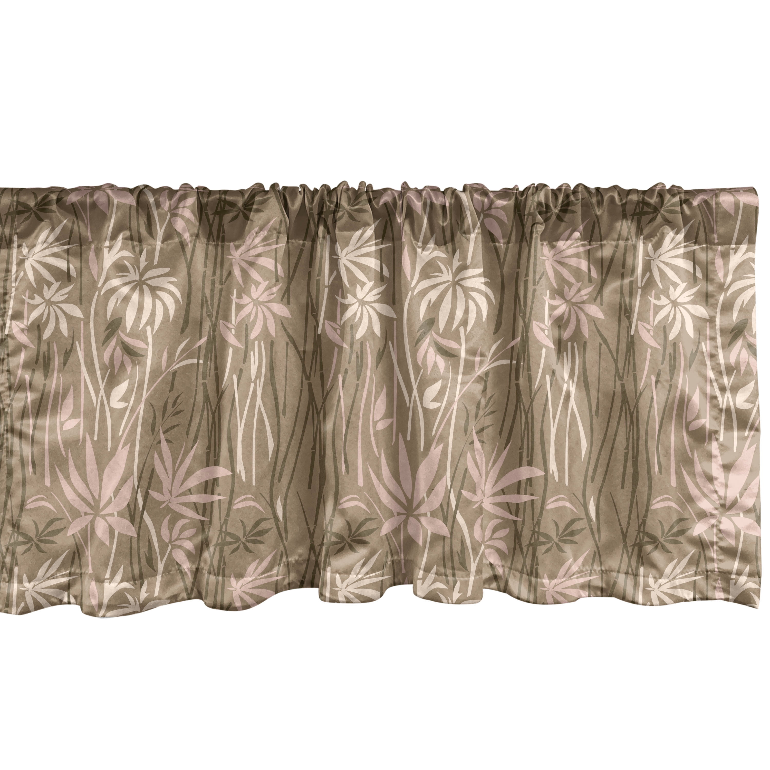 Ambesonne Botanical Window Valance, Tropical Leaf Nude Tones, 42" x 18 ...