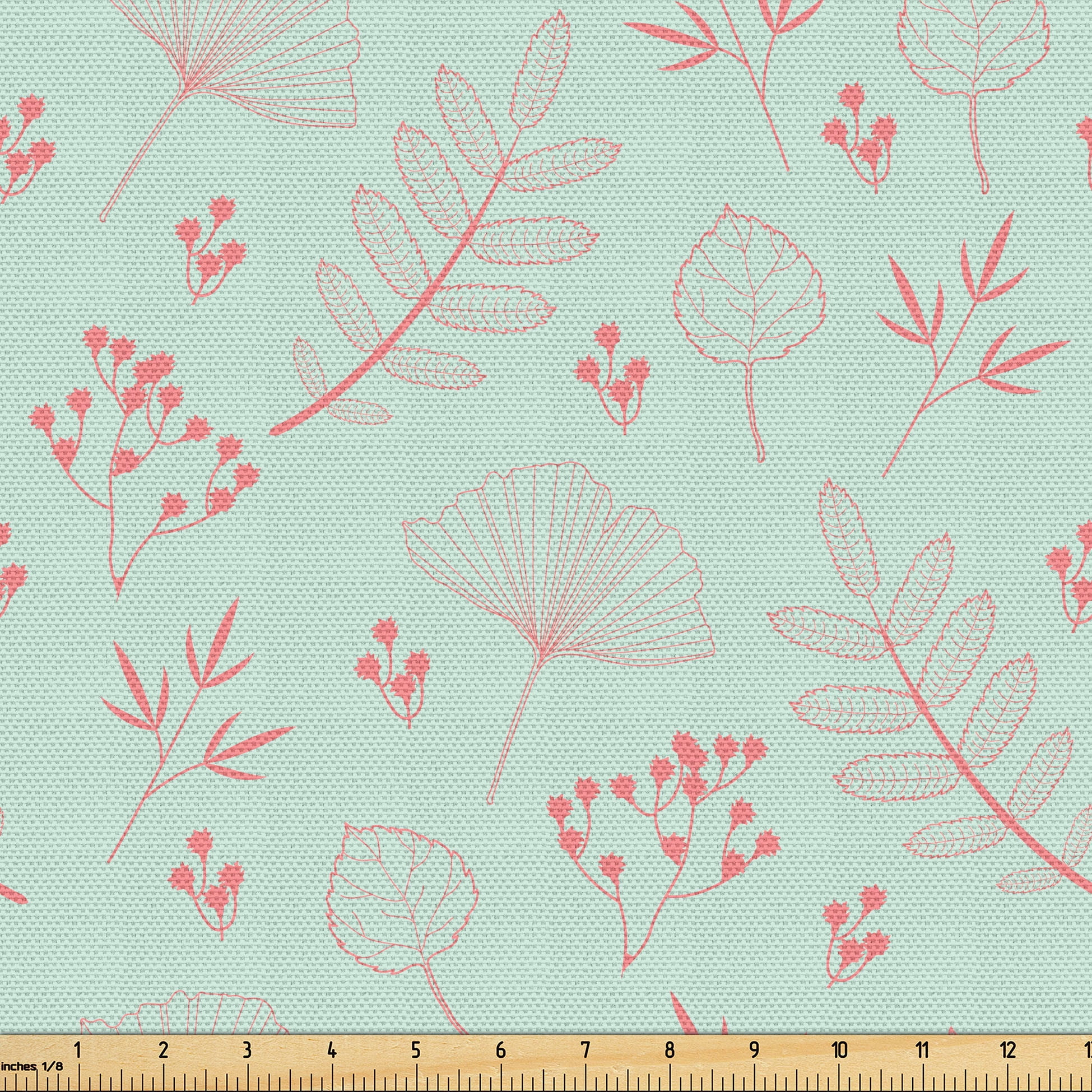 Ambesonne Botany Fabric by the Yard Upholstery, Nature Meadow Herbs ...