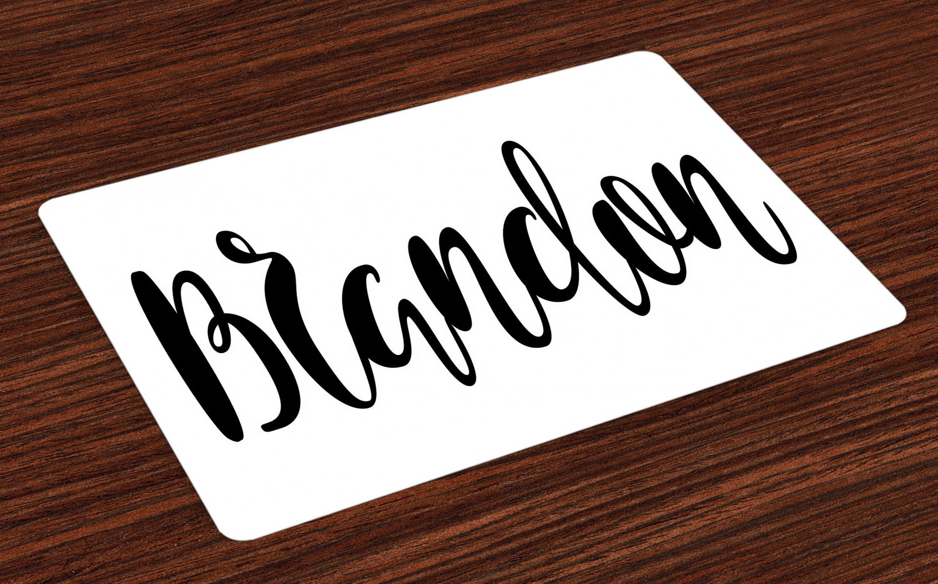 Ambesonne Brandon Place Mats Set of 4, Widespread Name Pattern ...