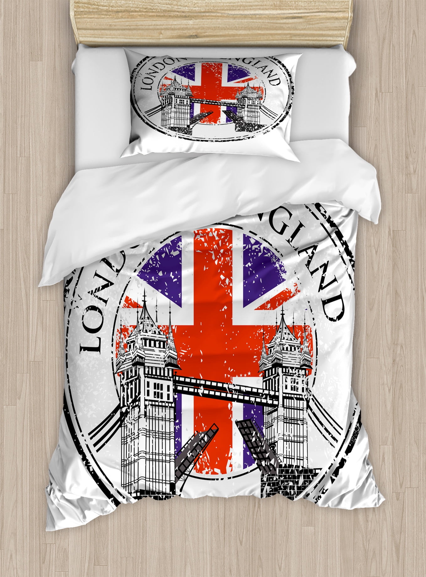Ambesonne British Duvet Cover Set, Flag Nostalgic National, Twin, Pale ...