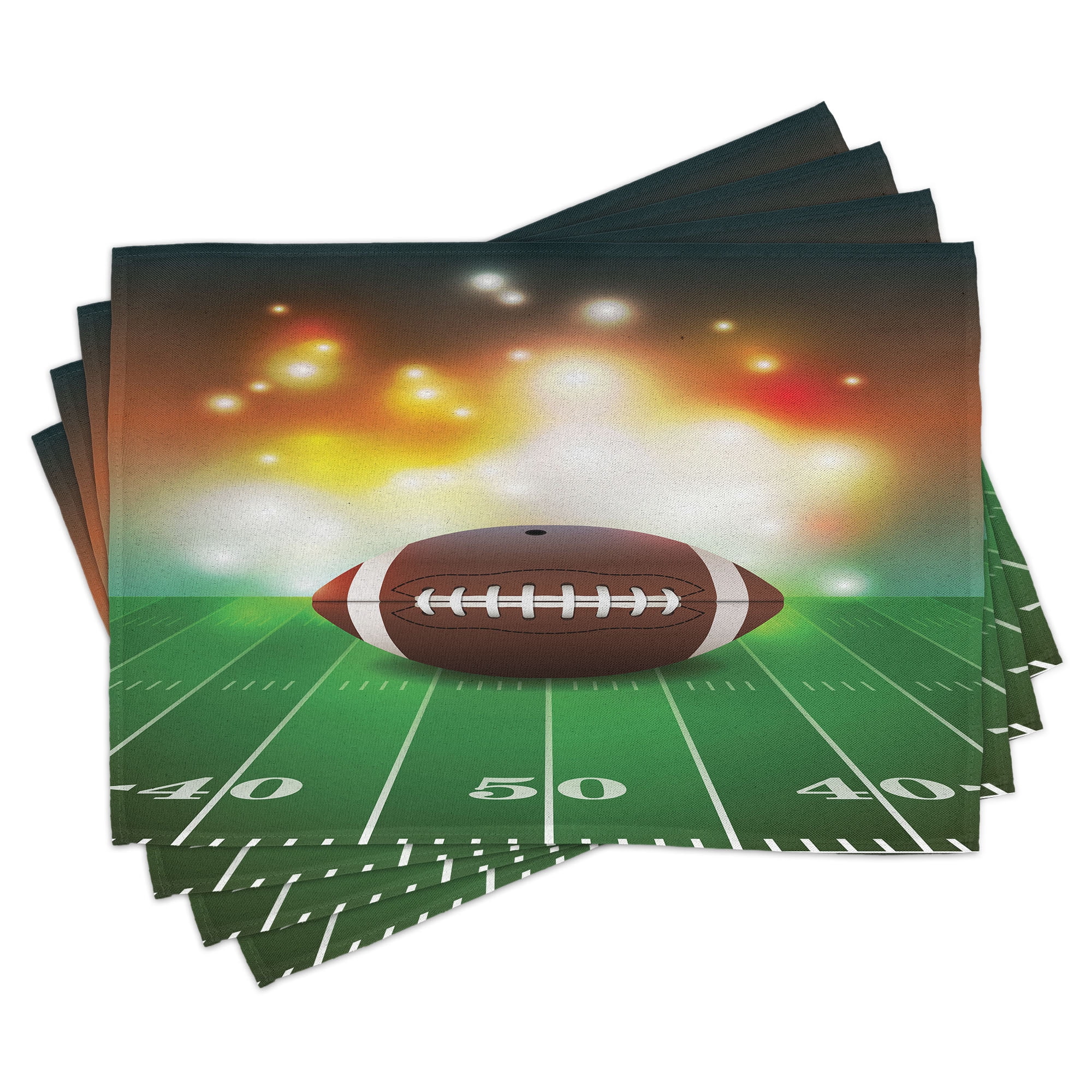 Ambesonne Brown Green Place Mats Set of 4, Grass Turf Field Team ...