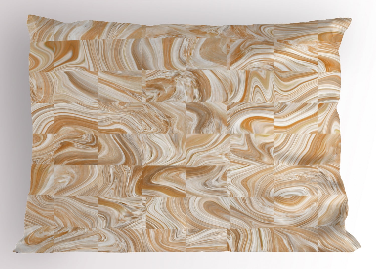 Ambesonne Brown Pillow Sham, Vintage Marble Effect, 36" X 20", Tan ...