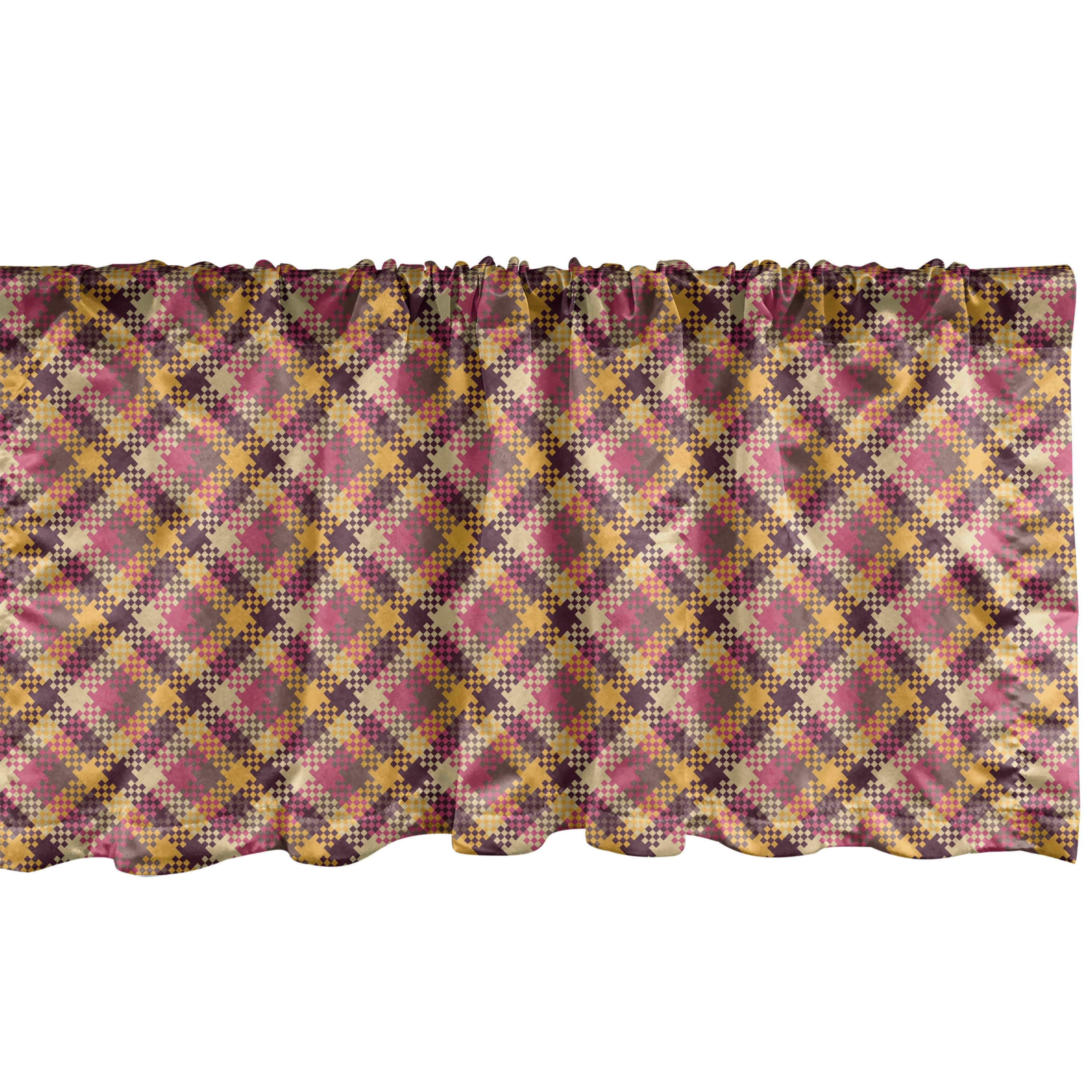 Ambesonne Brown Plaid Window Valance, Continuous Tartan Pattern ...