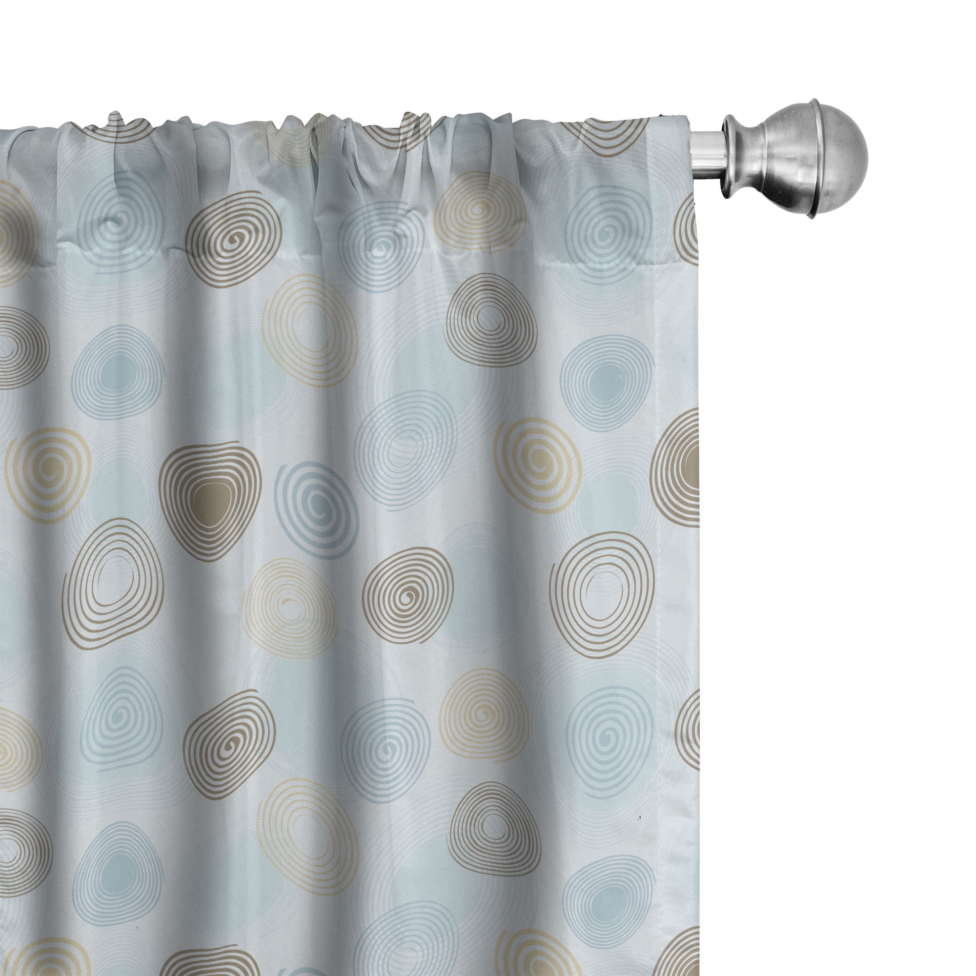 Ambesonne Brown and Blue Curtains, Vortex Twirls, Pair of 28"x63", Pale ...