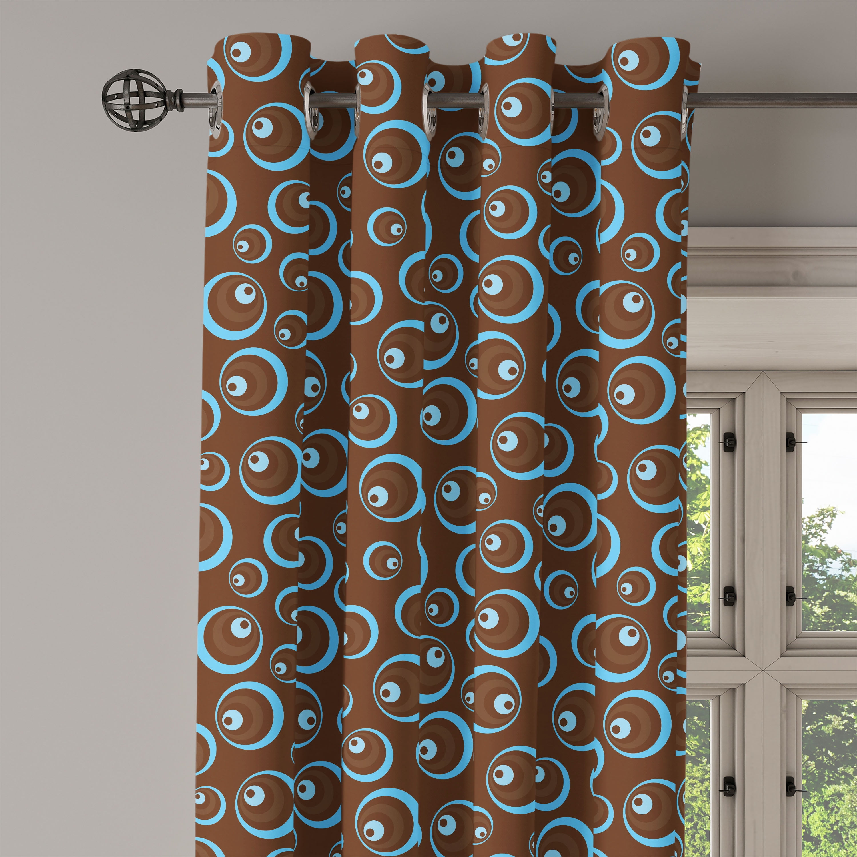 Curtains Brown And Blue