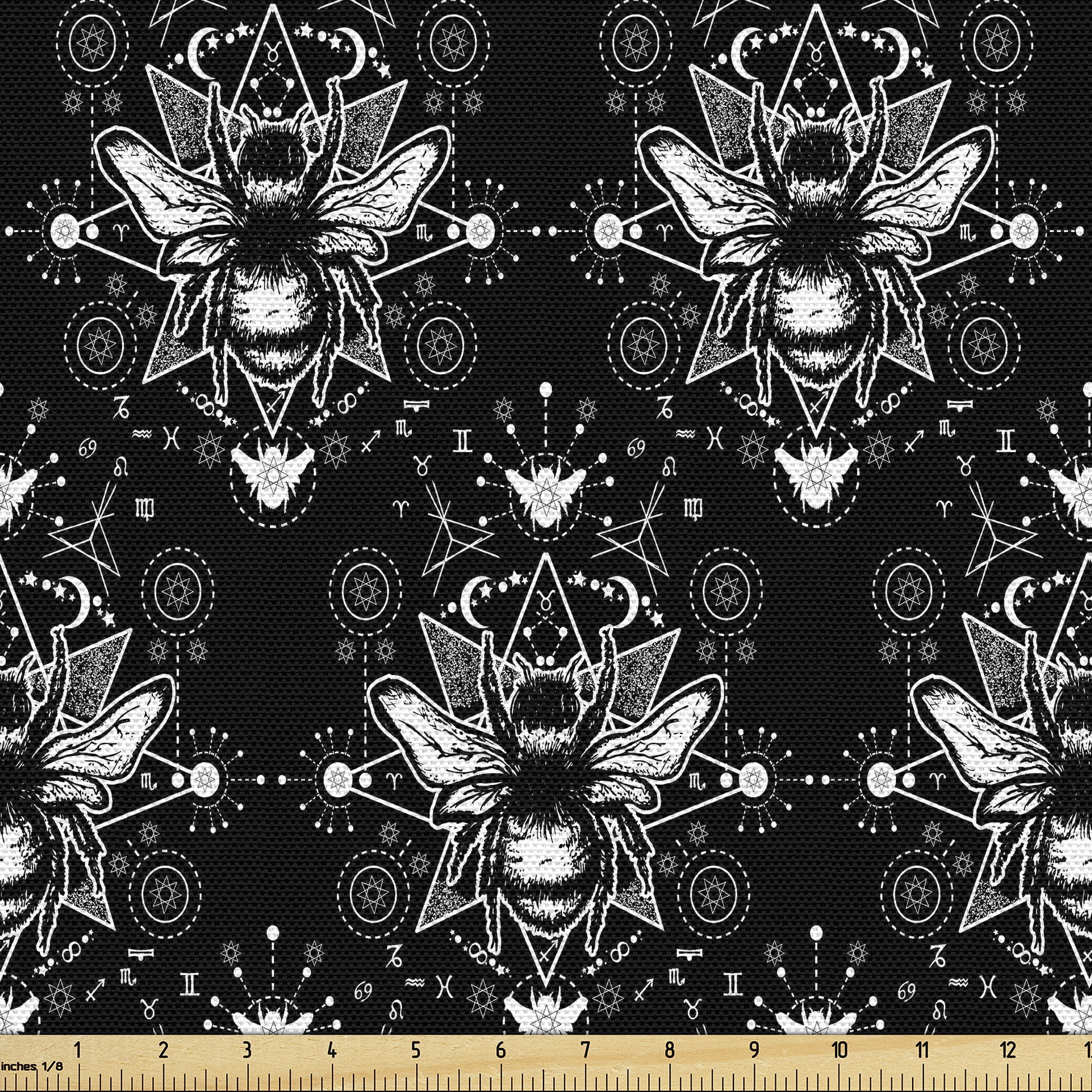 Ambesonne Bumblebee Fabric by the Yard Upholstery, Occult Feels ...