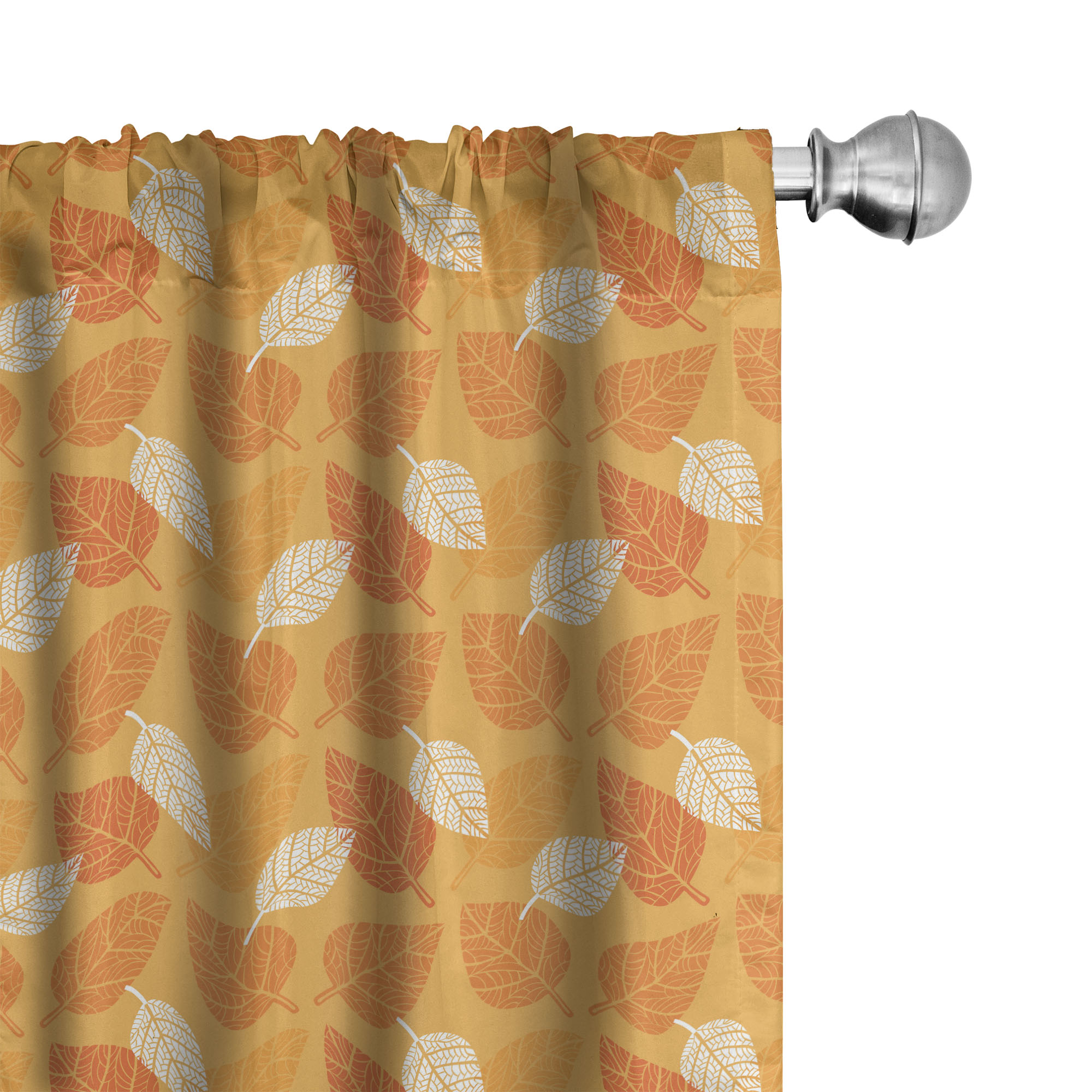 Ambesonne Burnt Orange Curtains, Foliage Nature Theme, Pair of 28"x84 ...