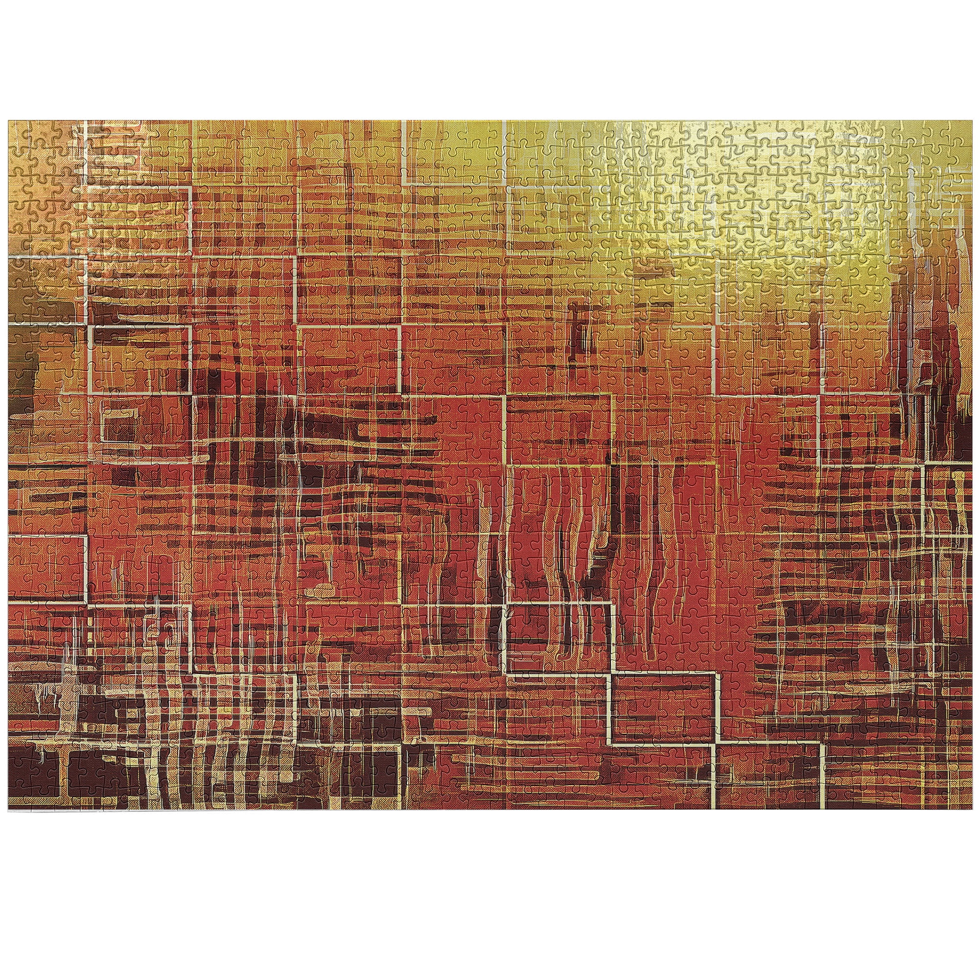 Ambesonne Burnt Orange Jigsaw Puzzle, Grunge Retro Mosaic, Heirloom ...