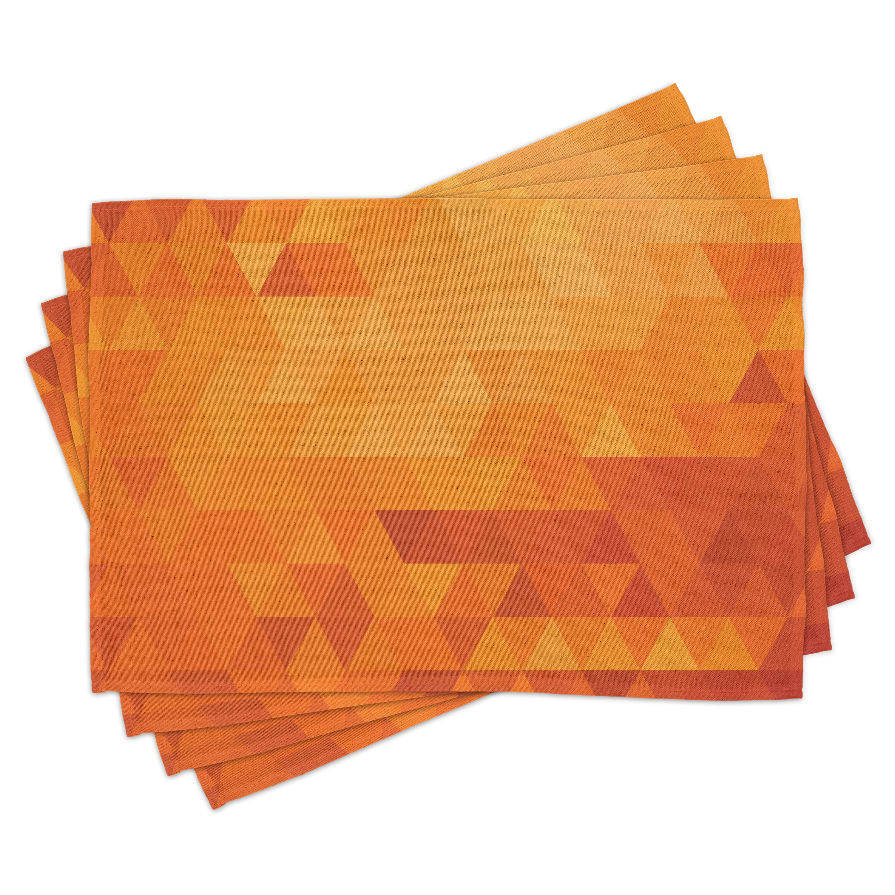 Ambesonne Burnt Orange Place Mats Set of 8, Shapes and Patterns ...