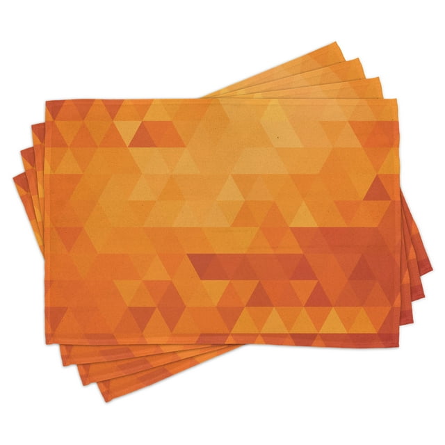 Ambesonne Burnt Orange Place Mats Set of 8, Shapes and Patterns ...