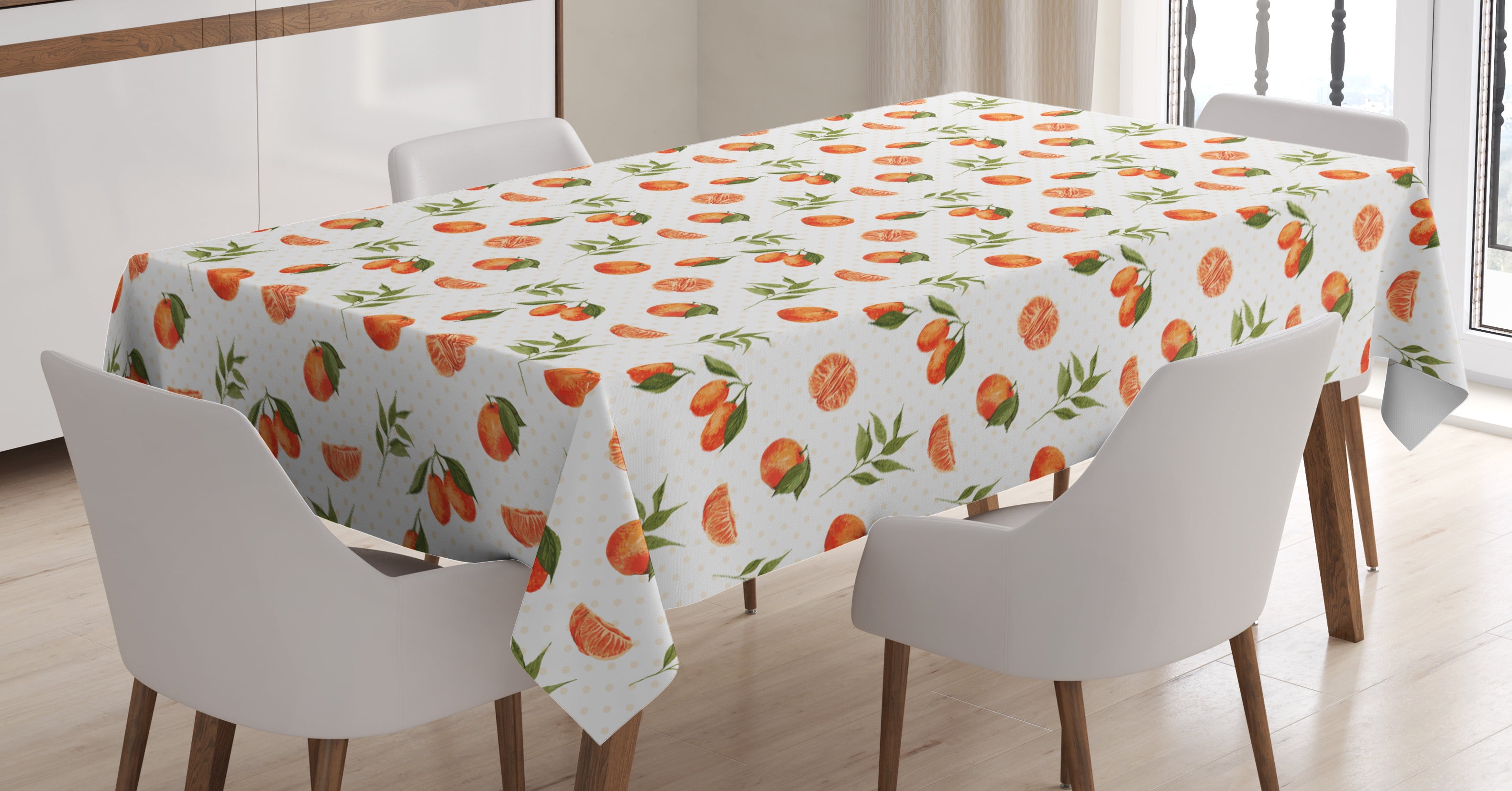 Ambesonne Burnt Orange Tablecloth Rectangular Table Cover, Watercolor ...