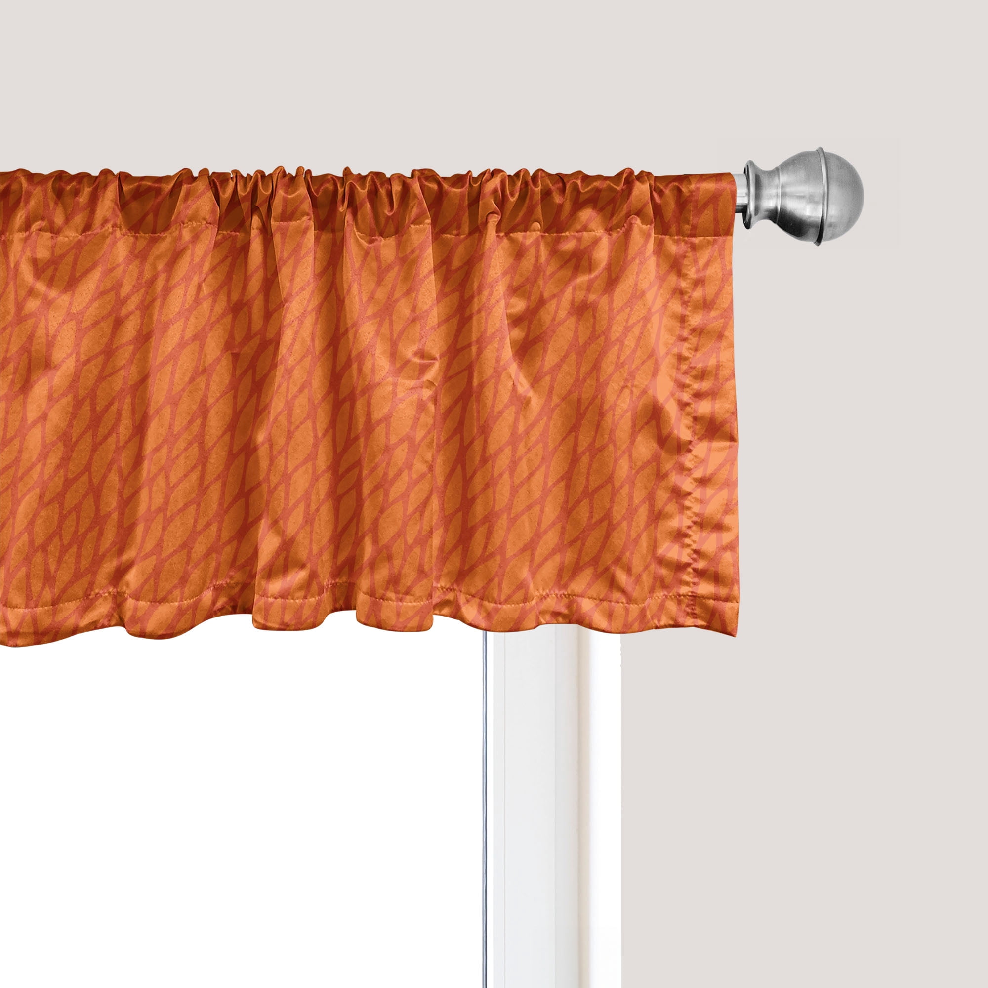 Ambesonne Burnt Orange Window Valance, Nature Growth Leaves, 54" X 18 ...