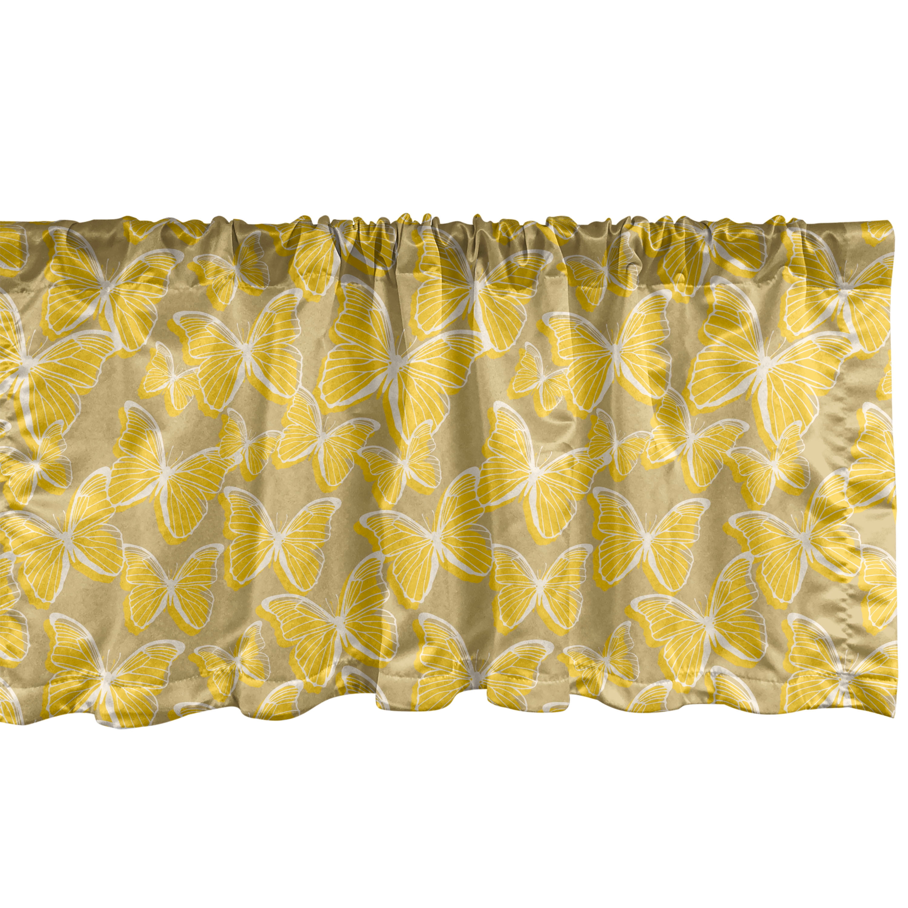 Ambesonne Butterflies Valance Pack of 2, Romantic Flying Insects, 42 ...