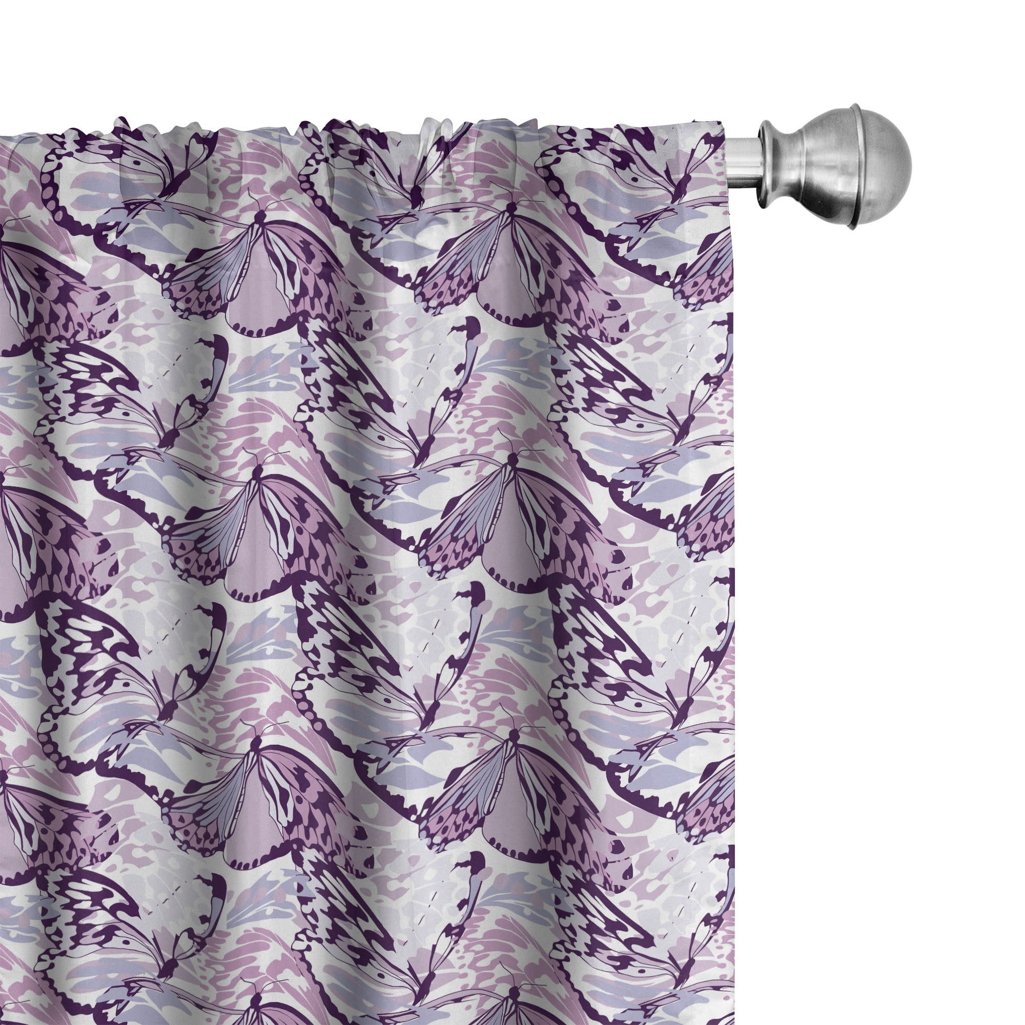 Ambesonne Butterfly Curtains, Purple Wings Camo, Pair of 28"x84 ...
