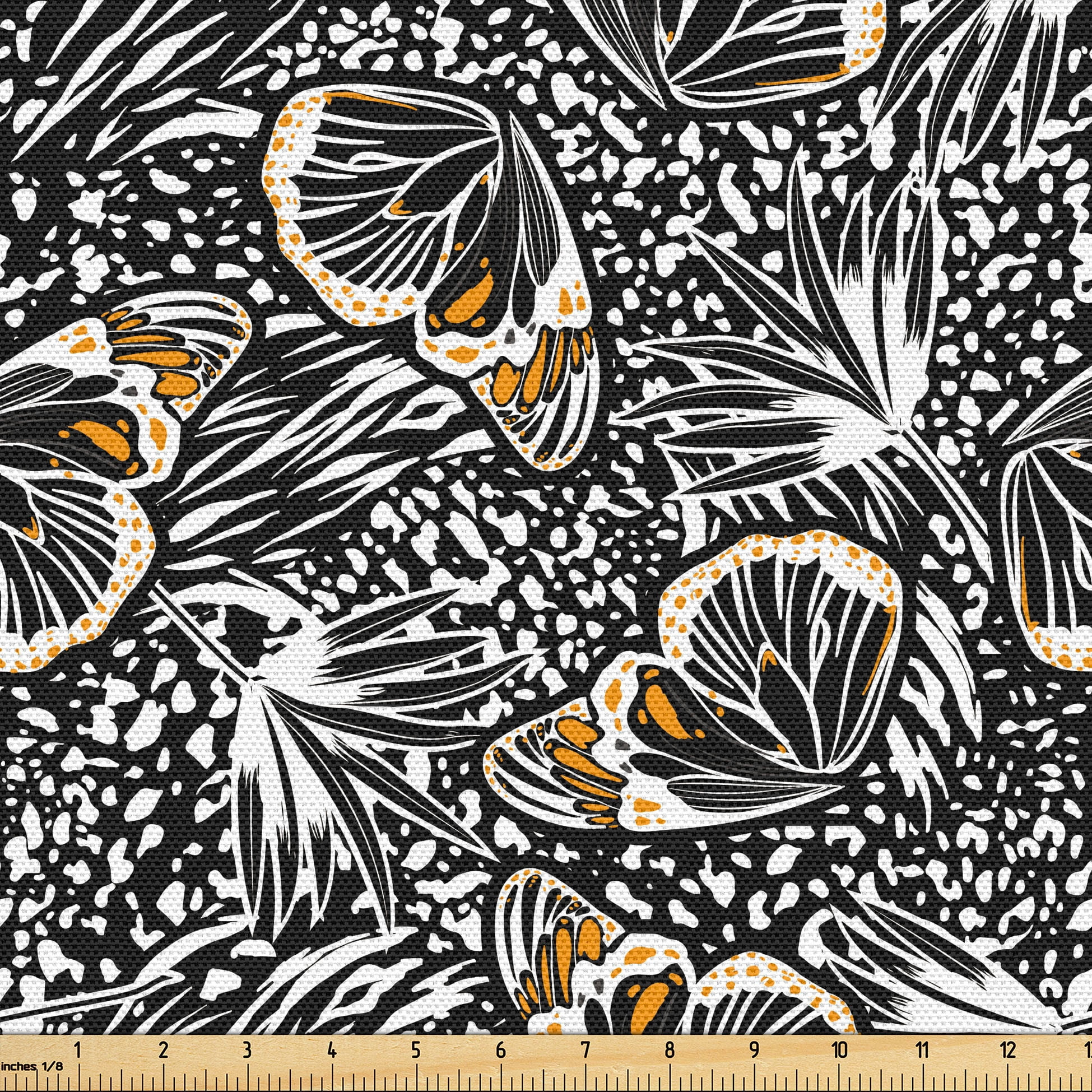 Ambesonne Butterfly Fabric by the Yard Upholstery, Forest Wings Animal ...