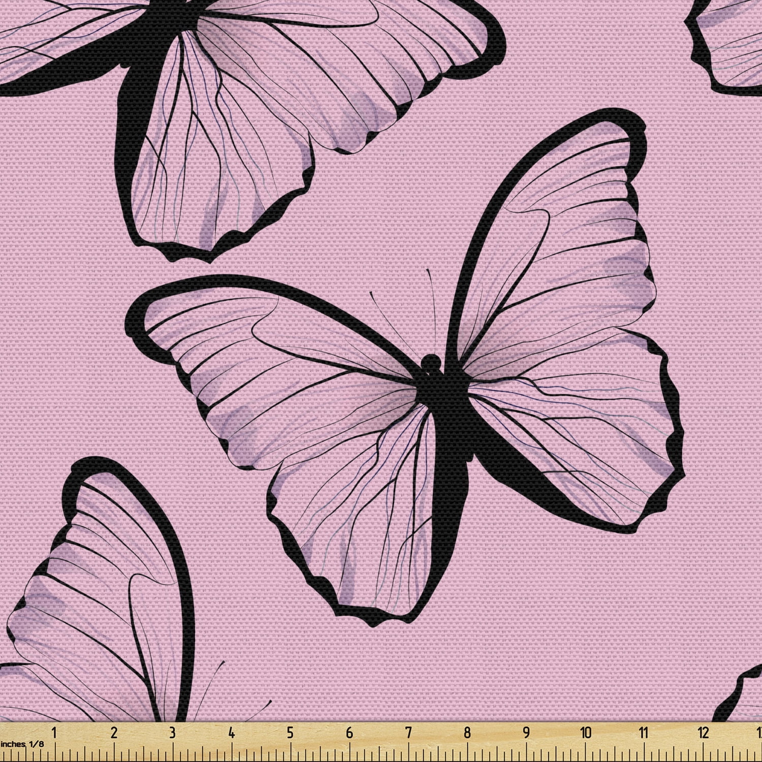 Ambesonne Butterfly Fabric by the Yard Upholstery, Gracious Spring Animal, 1 Yard, Pale Pink ...